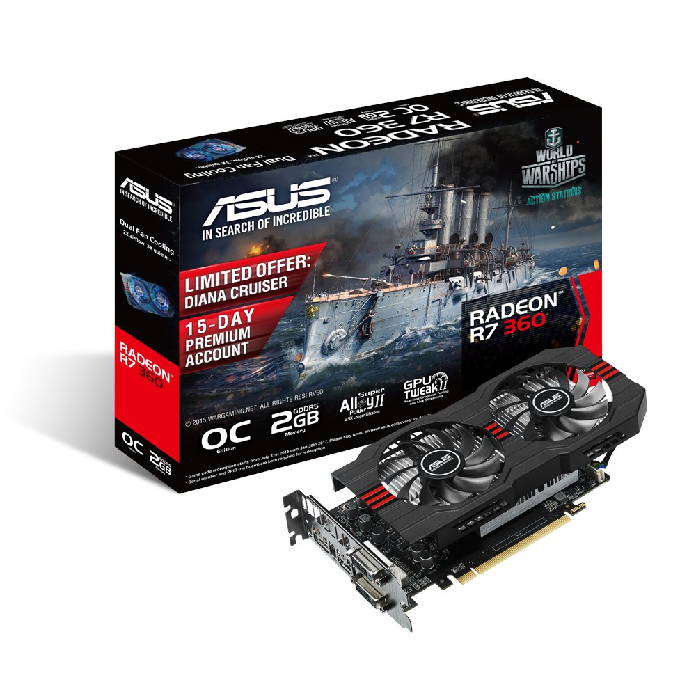 ASUS Radeon R7 360 R7360-OC-2GD5 - Carte graphique ASUS sur LDLC