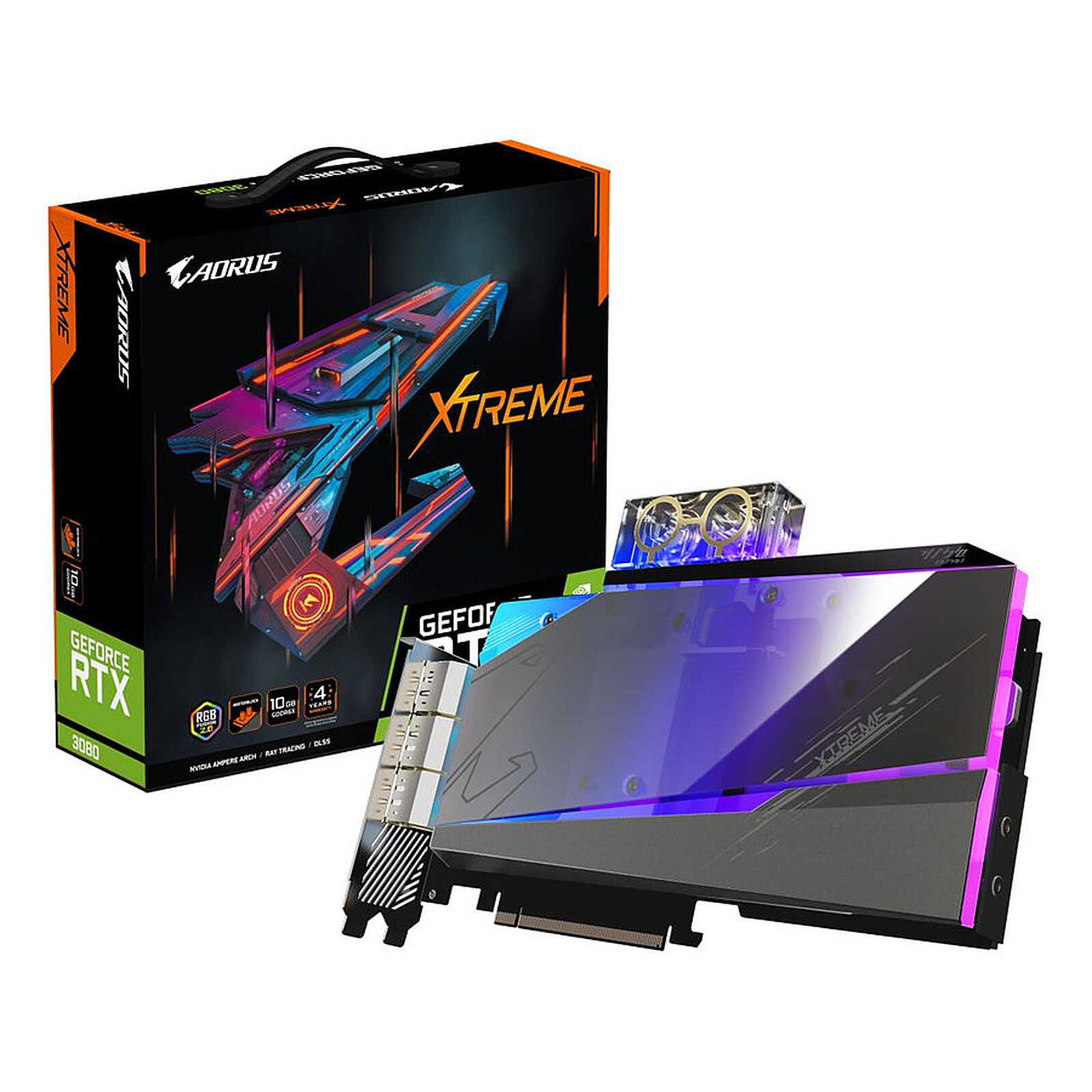 Gigabyte AORUS GeForce RTX 3080 XTREME WATERFORCE WB 10G Carte Gigabyte AORUS GeForce RTX 3080 XTREME WATERFORCE WB 10G Carte