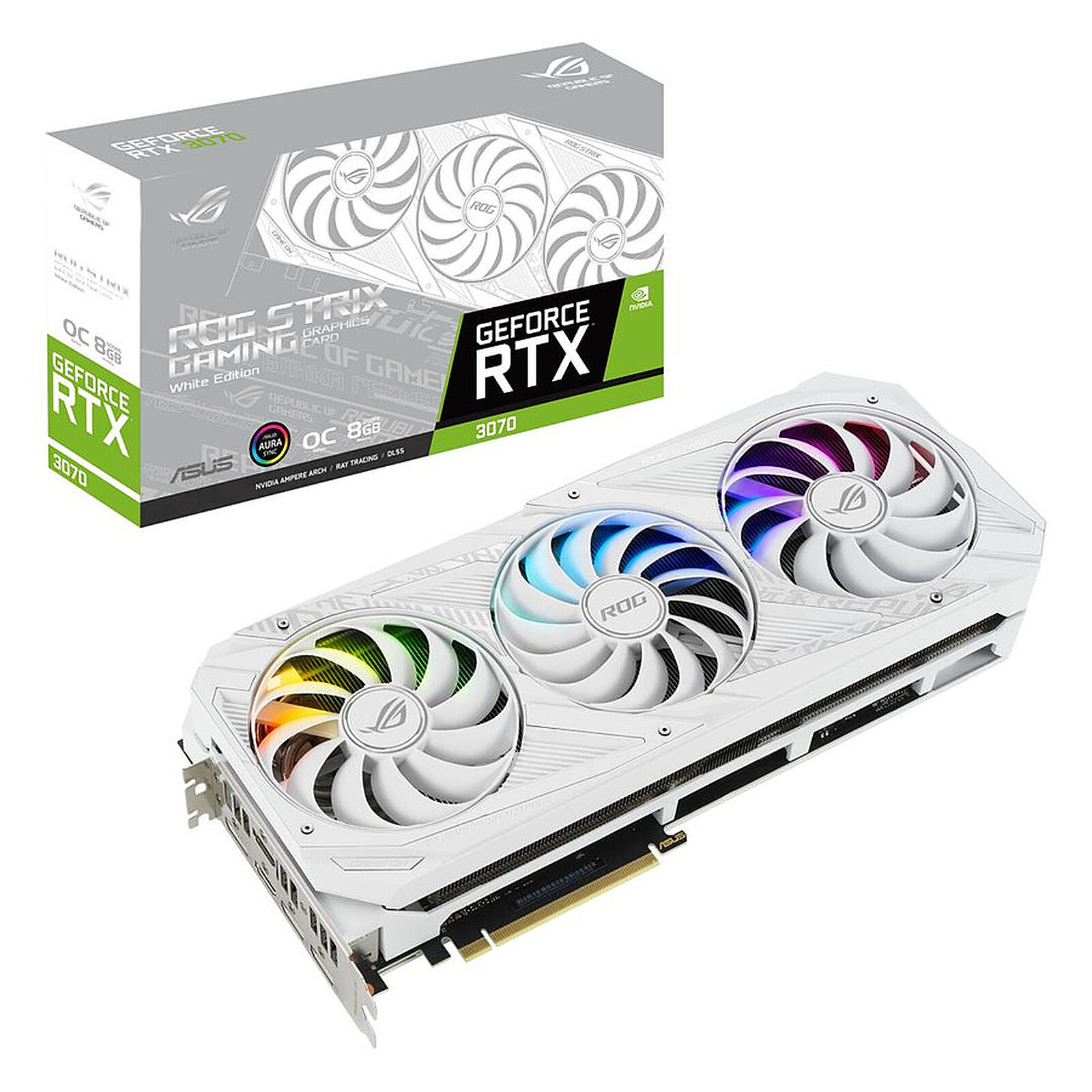 ASUS GeForce ROG STRIX RTX 3070 O8G WHITE V2 LHR Graphics Card ASUS GeForce ROG STRIX RTX 3070 O8G WHITE V2 LHR Graphics Card