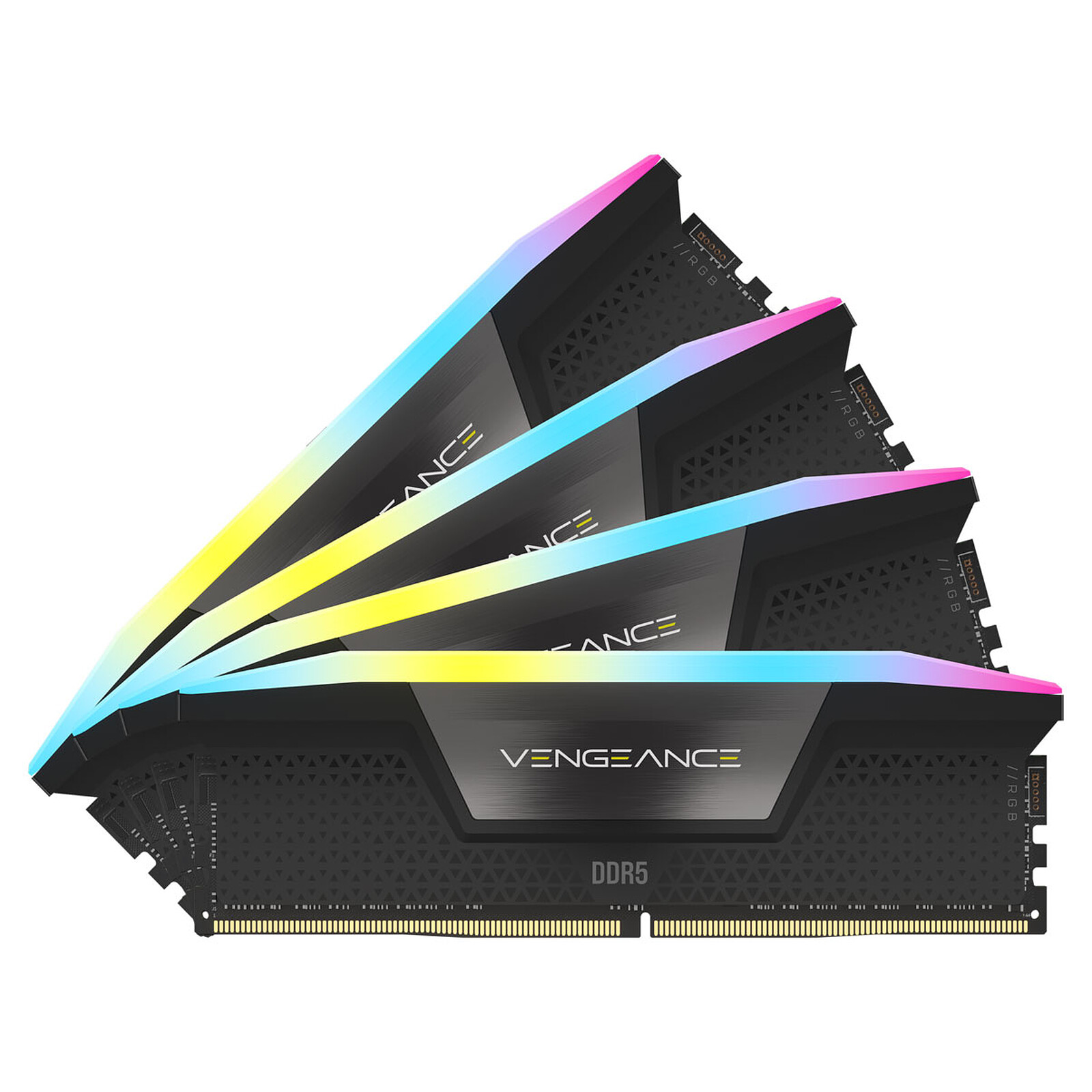 Corsair Vengeance RGB DDR5 192 Go 4 X 48 Go 5200 MHz CL38 Noir Corsair Vengeance RGB DDR5 192 Go 4 X 48 Go 5200 MHz CL38 Noir