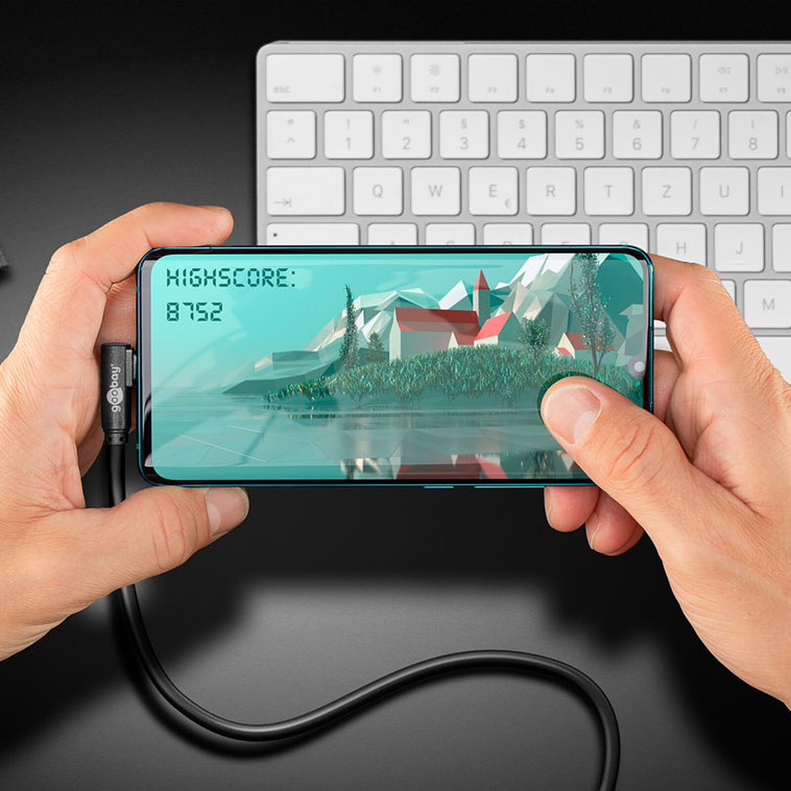 Goobay USB 3.0 UAB-C 90° to USB-A cable (3 m) Black - USB - LDLC