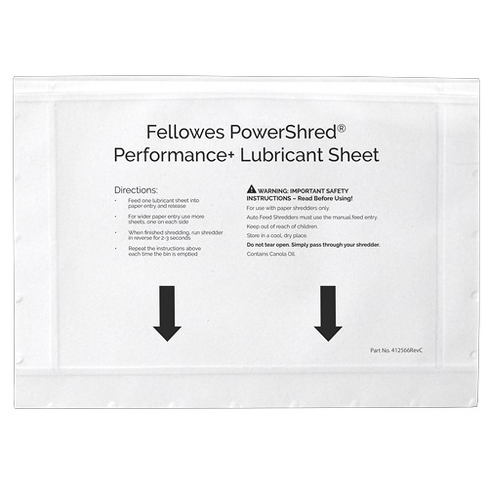 Fellowes Lubrication Sheets for Performance+ Shredders (Pack of 10 ...