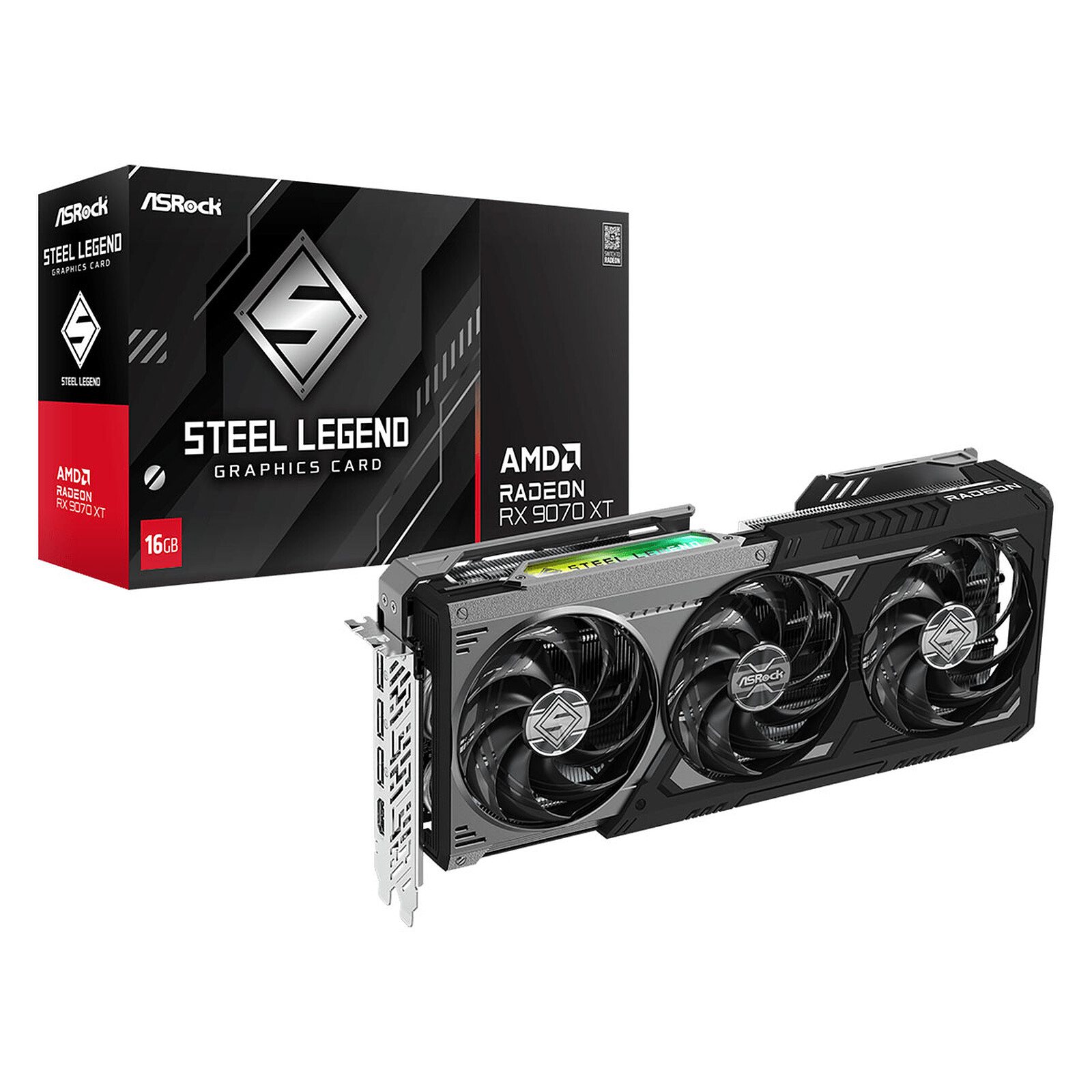 ASRock AMD Radeon RX 9070 XT Steel Legend Dark 16GB - Graphics card - LDLC