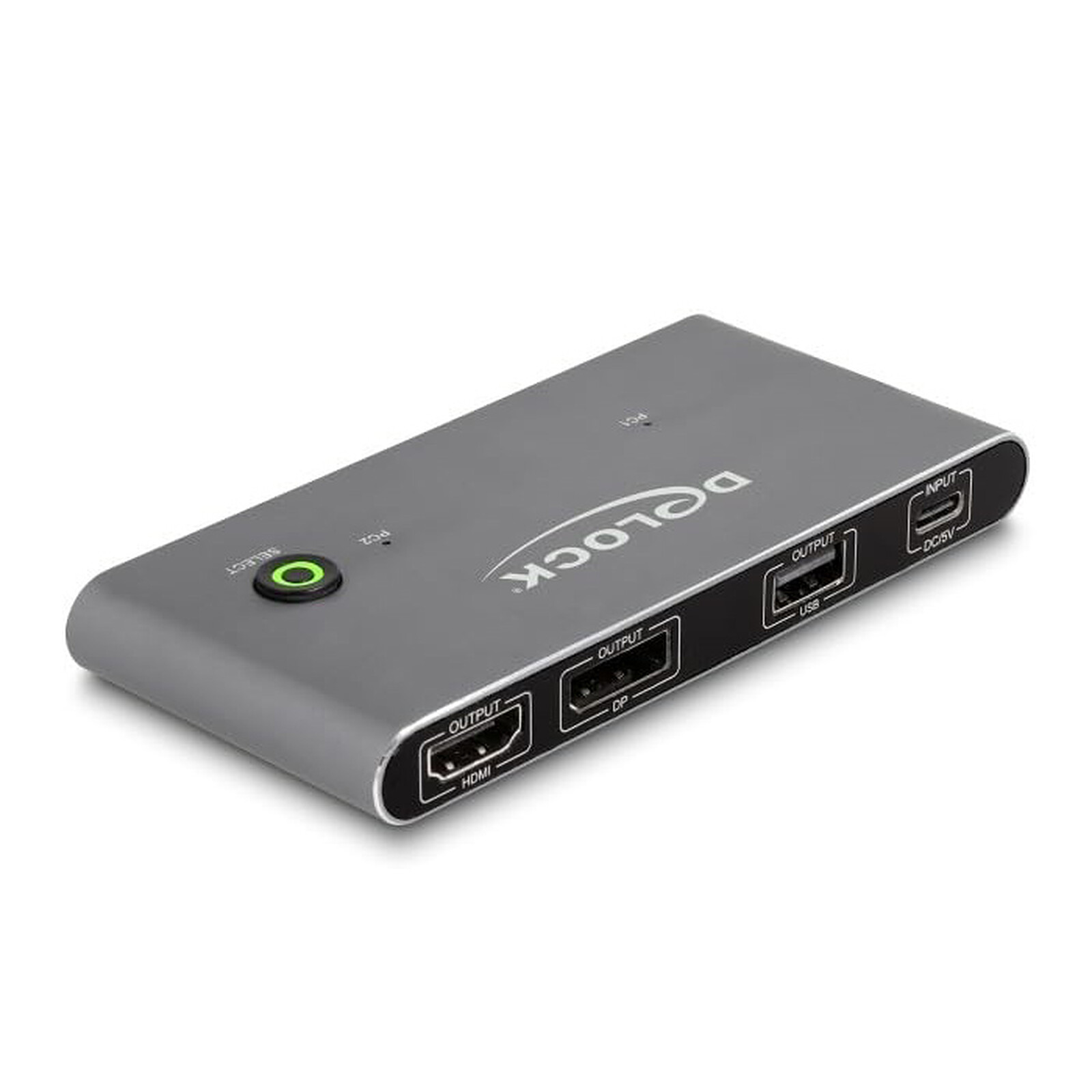 DeLock Switch KVM da USB-C a HDMI e DisplayPort 1.4 con 3 porte USB-A 2 ...