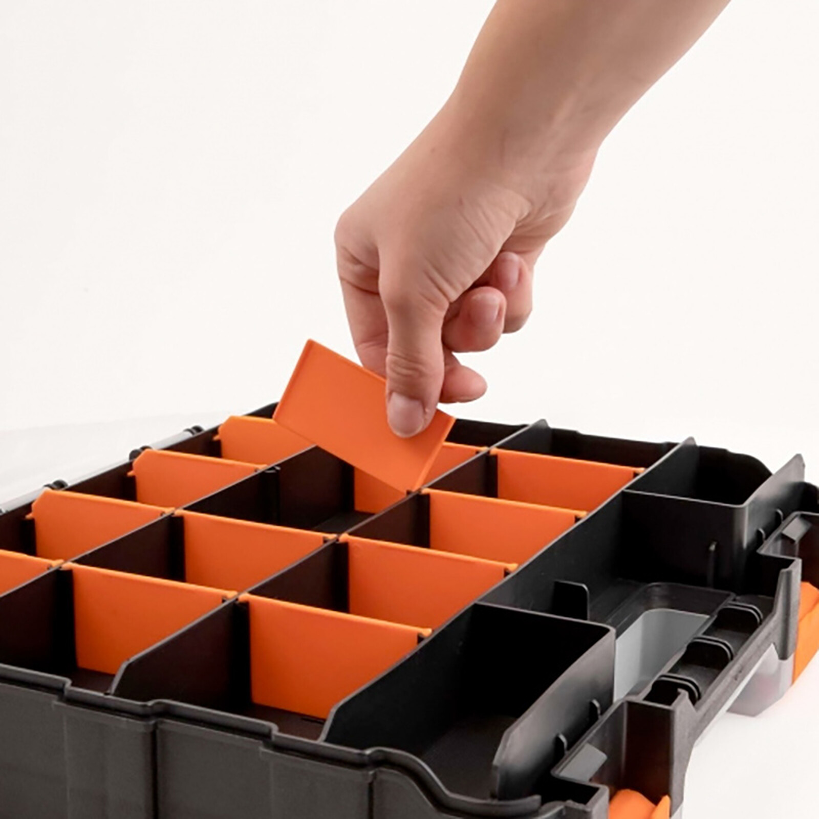 DeLock Boîte de rangement pour vis et accessoires, 34 compartiments Orange/Noir - Vis - Garantie ...