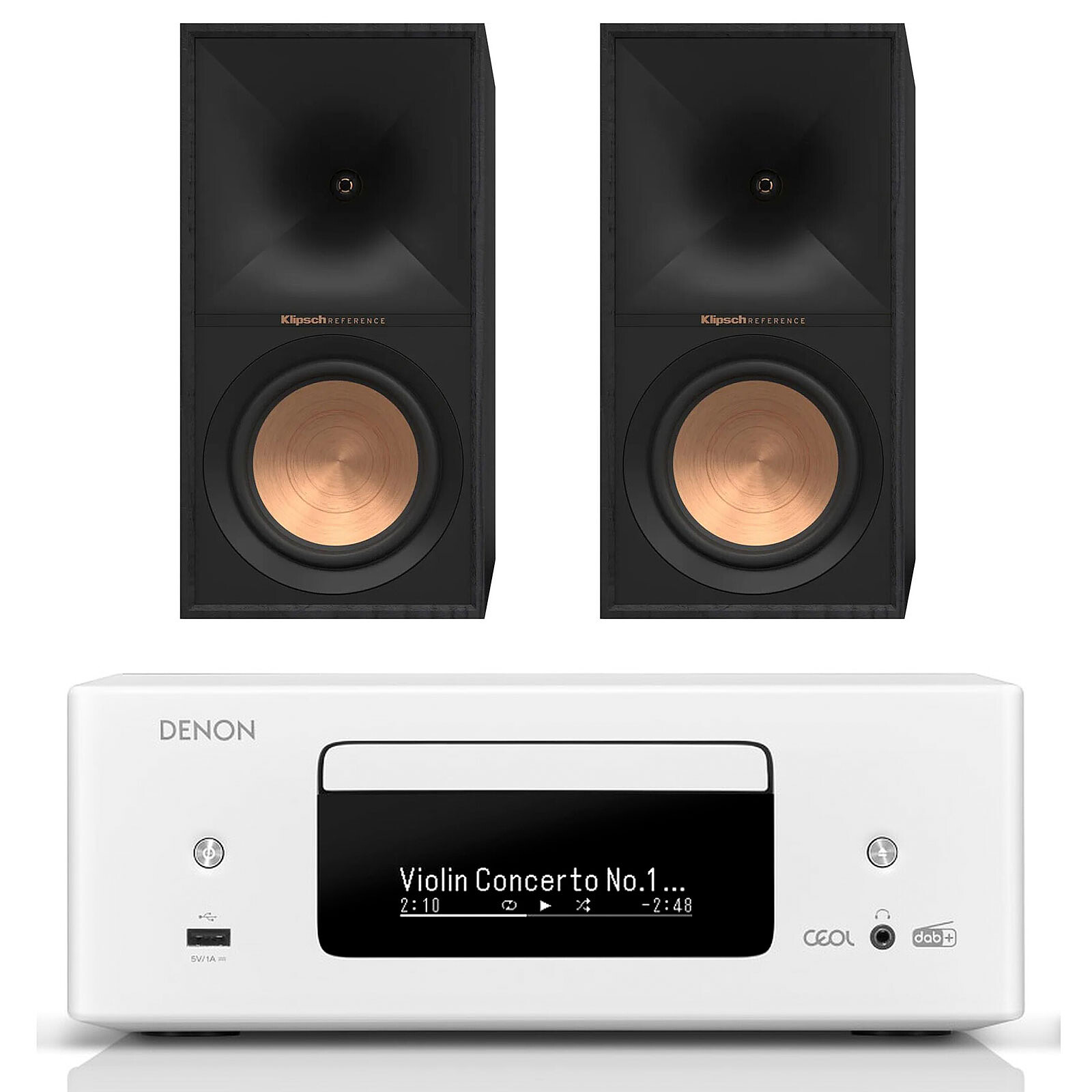 Denon RCD-N12DAB White + Klipsch R-60M - Home audio system - LDLC