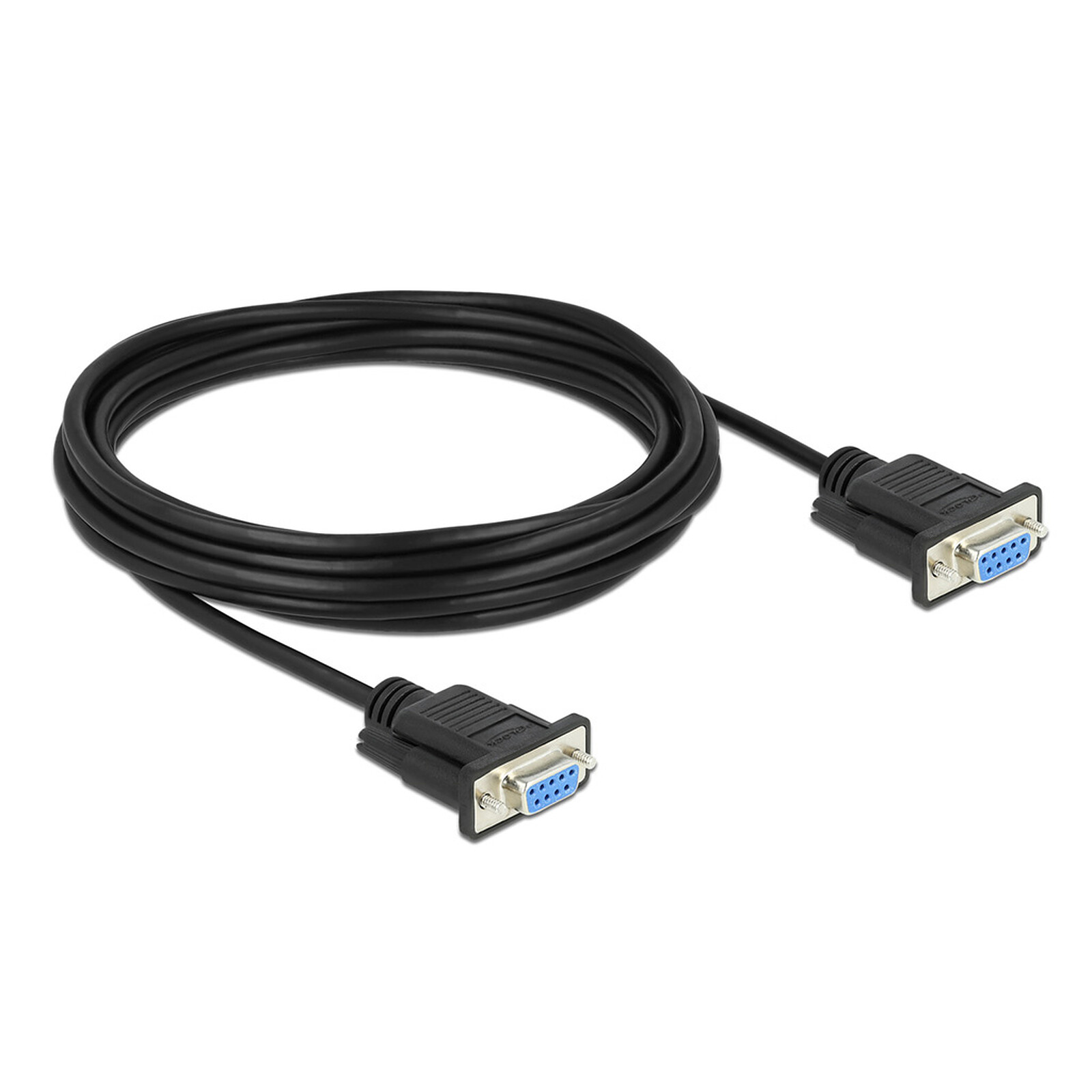 DeLock DB9 RS232 serial null modem cable - F/F - 5 m - Black - Serial - LDLC 3-year warranty