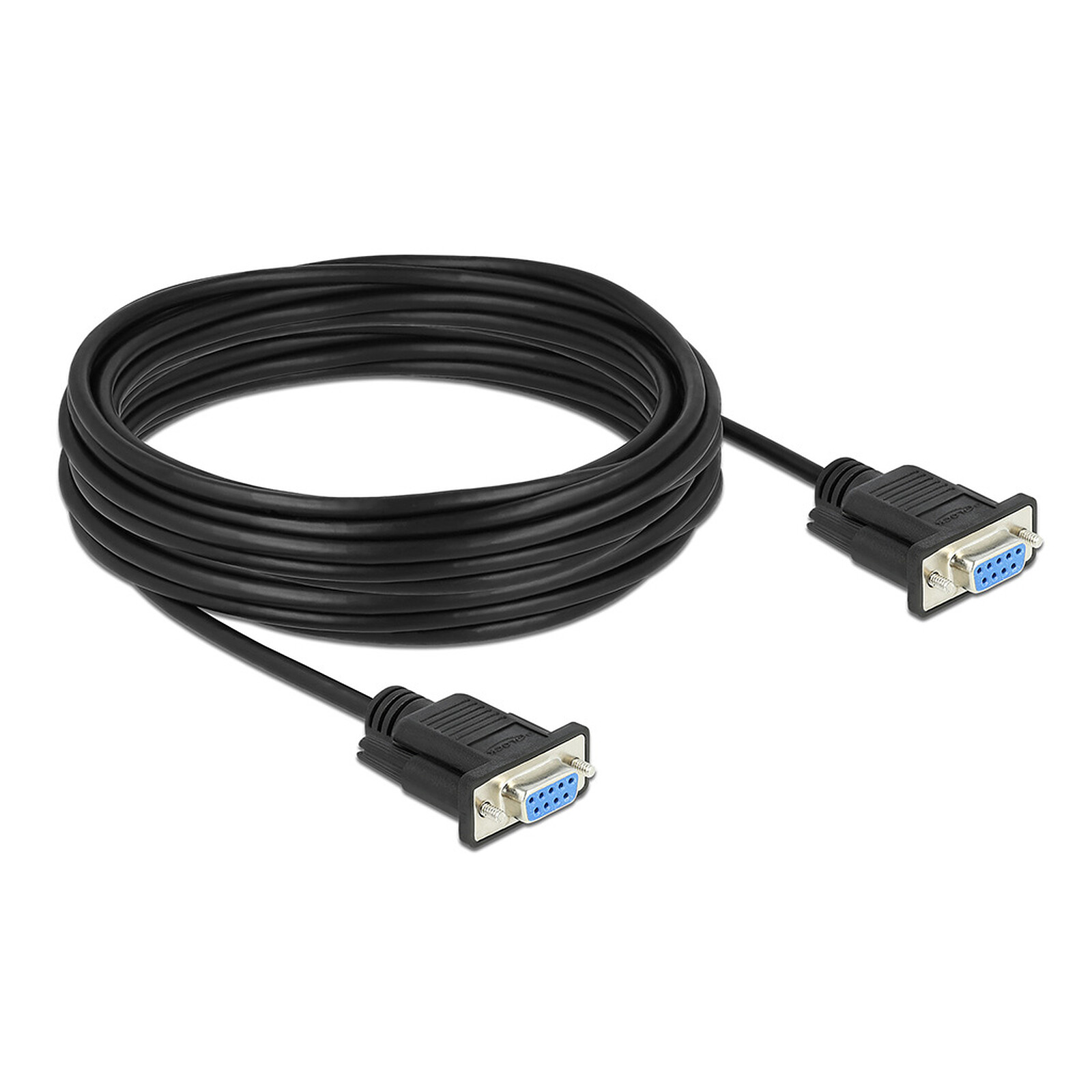 DeLock DB9 RS232 serial null modem cable - F/F - 10 m - Black - Serial ...
