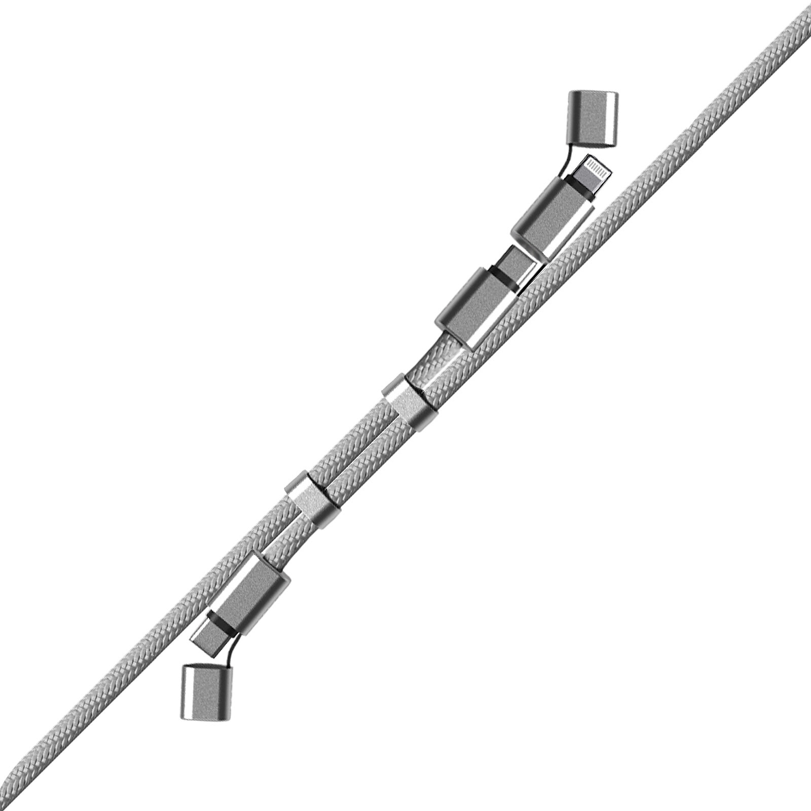 Cable de gargantilla Akasha USB-C a USB-C, Lightning 3 en 1 - 1 m ...