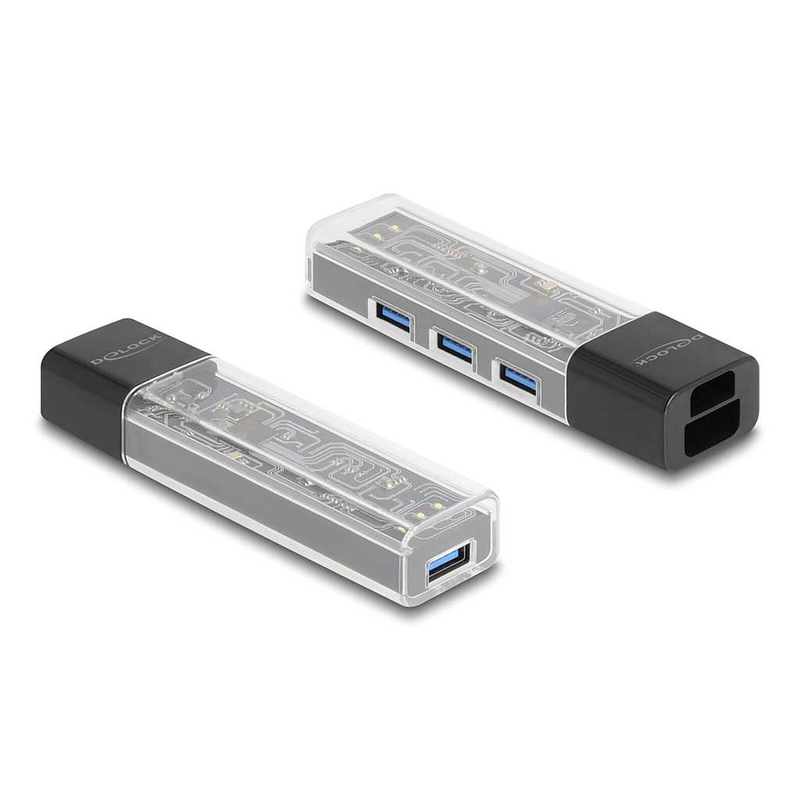 DeLock Hub USB-A 3.0 à 4 ports via USB-A/USB-C - Hub USB - LDLC
