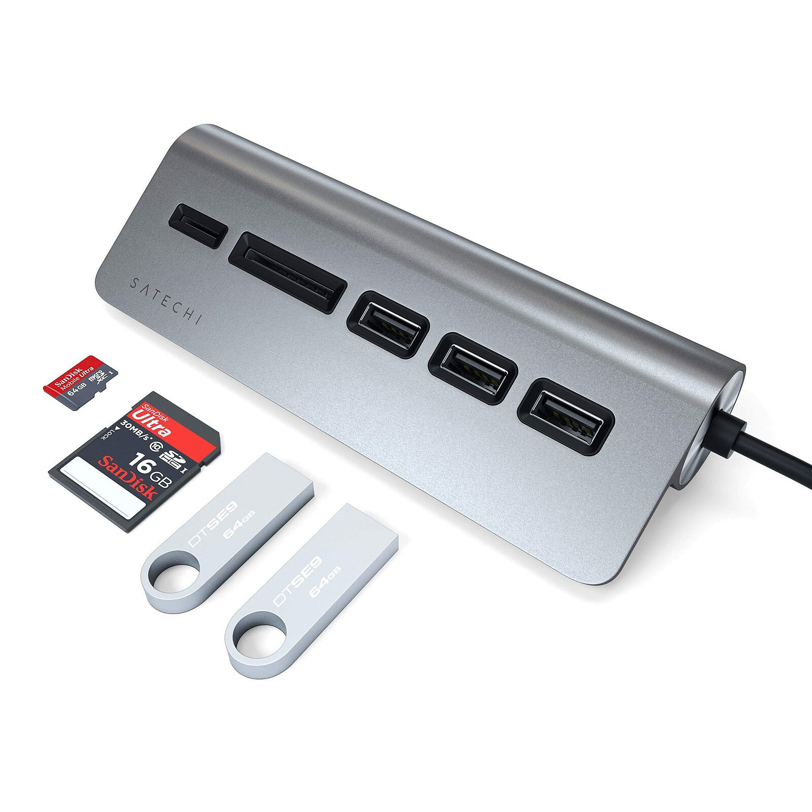 SATECHI USB-C Combo Hub para Desktop (Gris) - Hub USB - LDLC