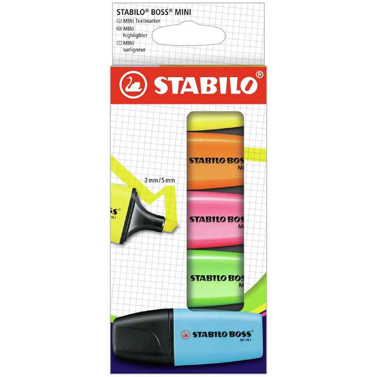 STABILO Étui de 5 Surligneur BOSS mini fluo coloris assortis ...