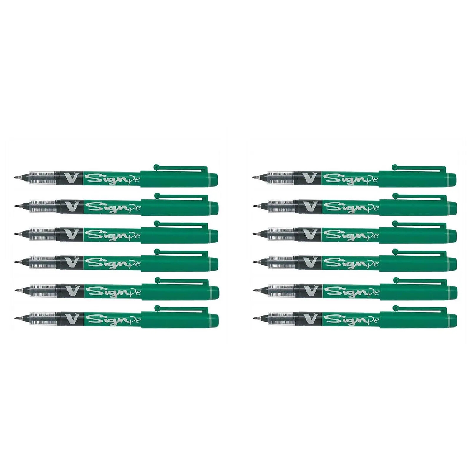 PILOT Stylo feutre V Sign Pen pointe moyenne 0,6 mm Vert x 12 - Stylo ...