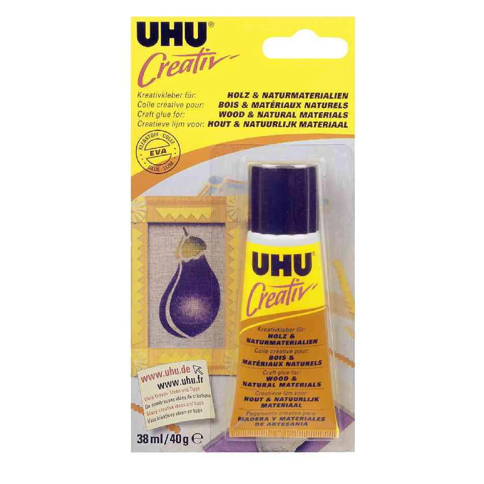 UHU Colle créative pour bois & matériels naturels, tube 38 ml - Ruban ...