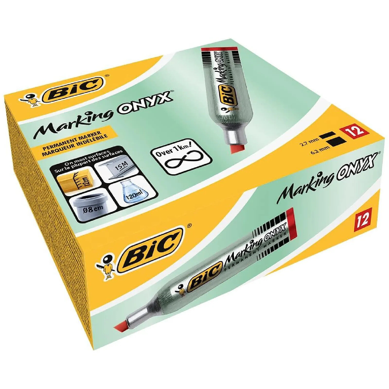 BIC Marqueur Permanent MARKING ONYX 1481 Pointe Biseau 2,7 à 6,2 mm ...