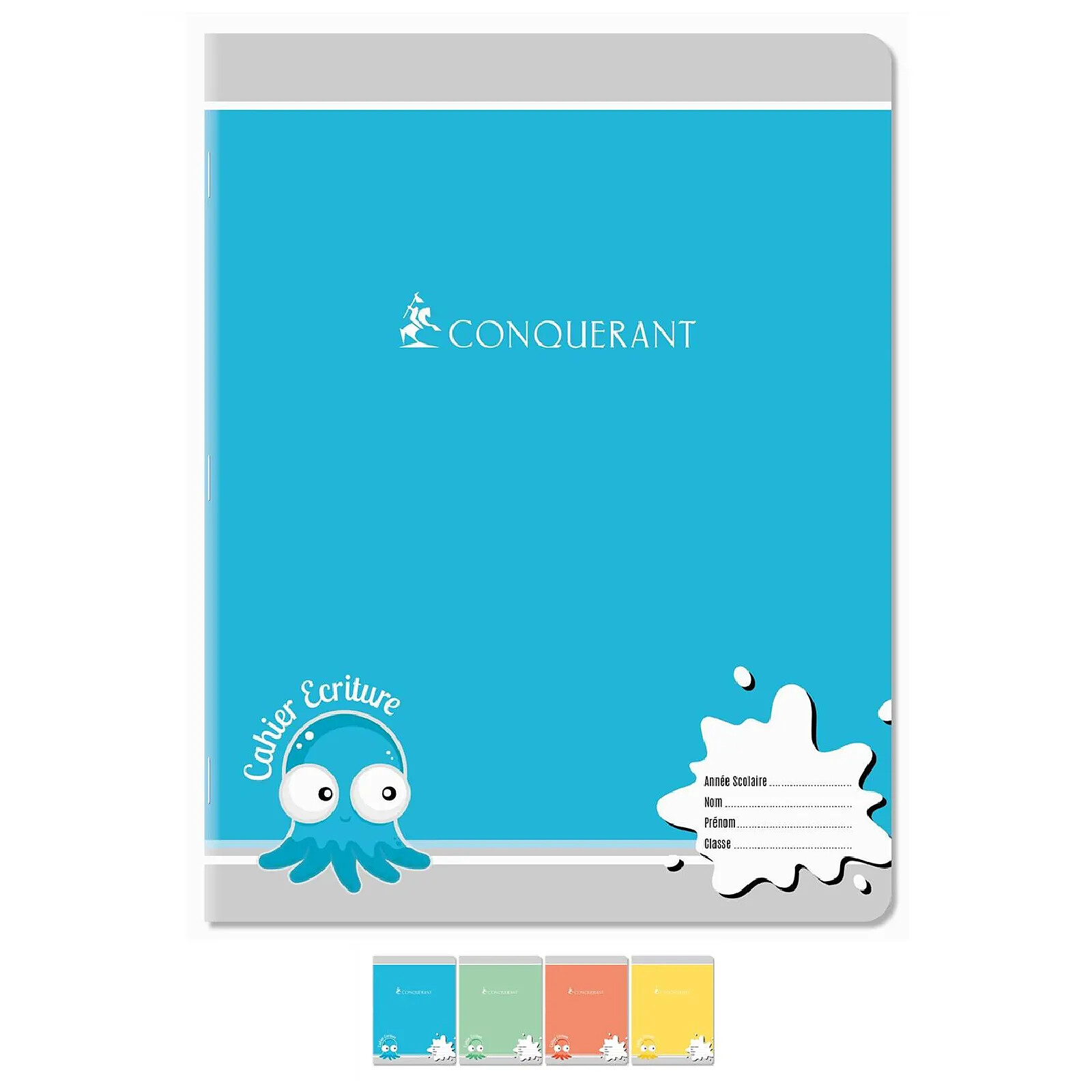 CONQUÉRANT Cahier d'écriture 17x22 cm 70g 32 pages SEYES 3mm coloris ...