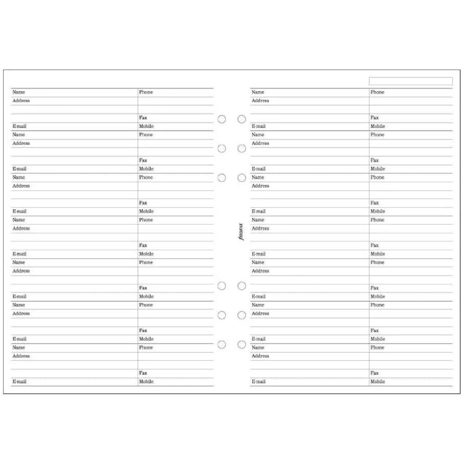 FILOFAX Recharge carnet d'adresses format A5 Blanc - Agenda - LDLC ...