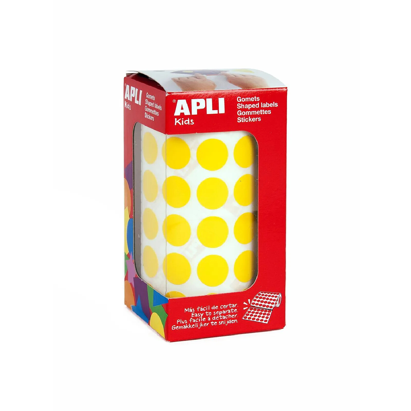 APLI Rouleau de 2832 Gommettes Rondes 15 mm Jaune - Etiquette - LDLC