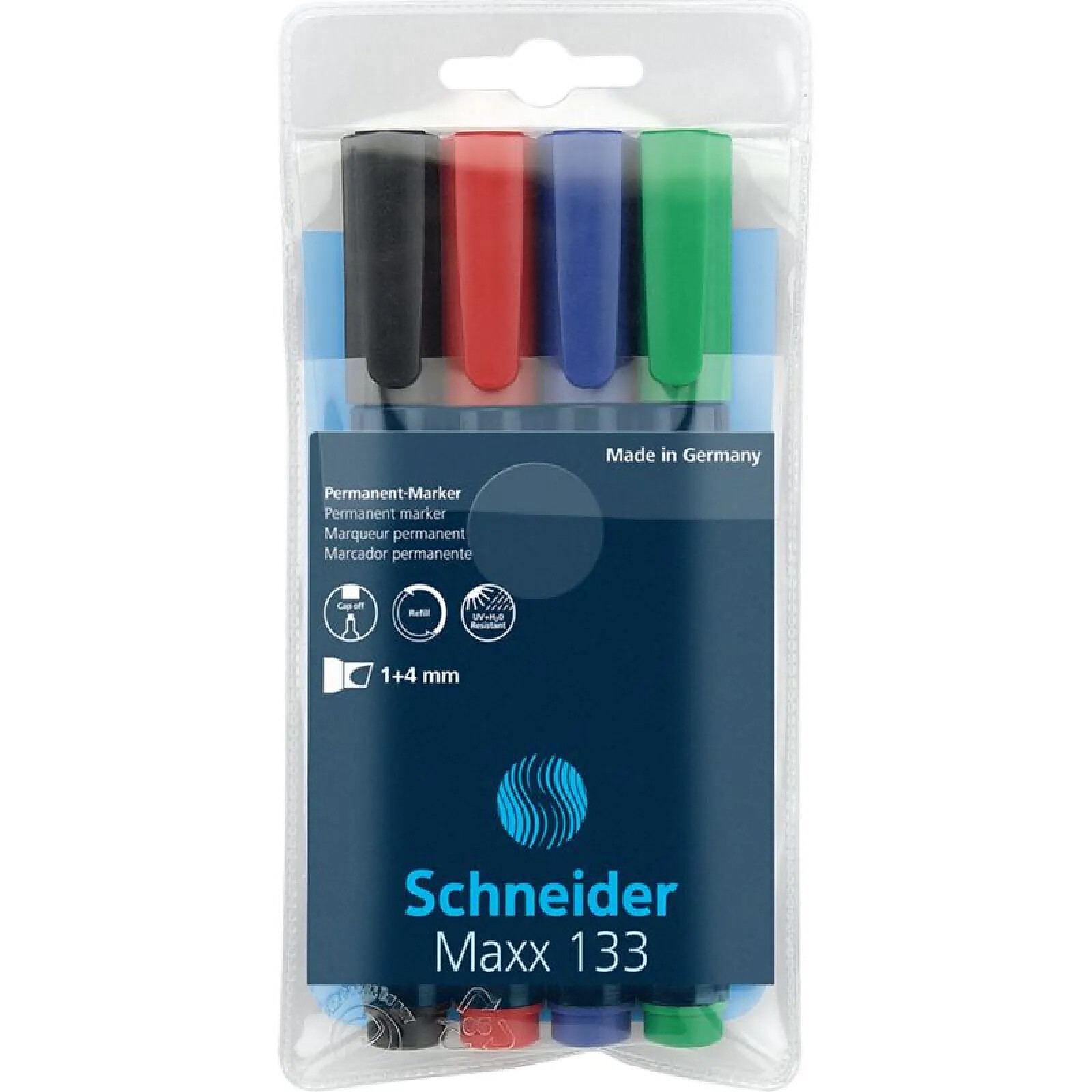 SCHNEIDER Marqueur permanent Maxx 133 assorti Pochette 4 - Marqueur - LDLC