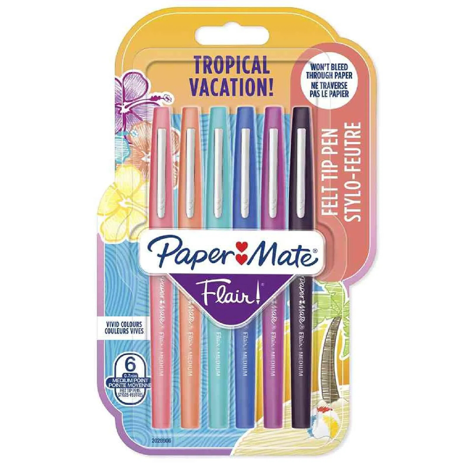 PAPER MATE Stylo feutre Flair TROPICAL VACATION, blister x6 - Stylo ...