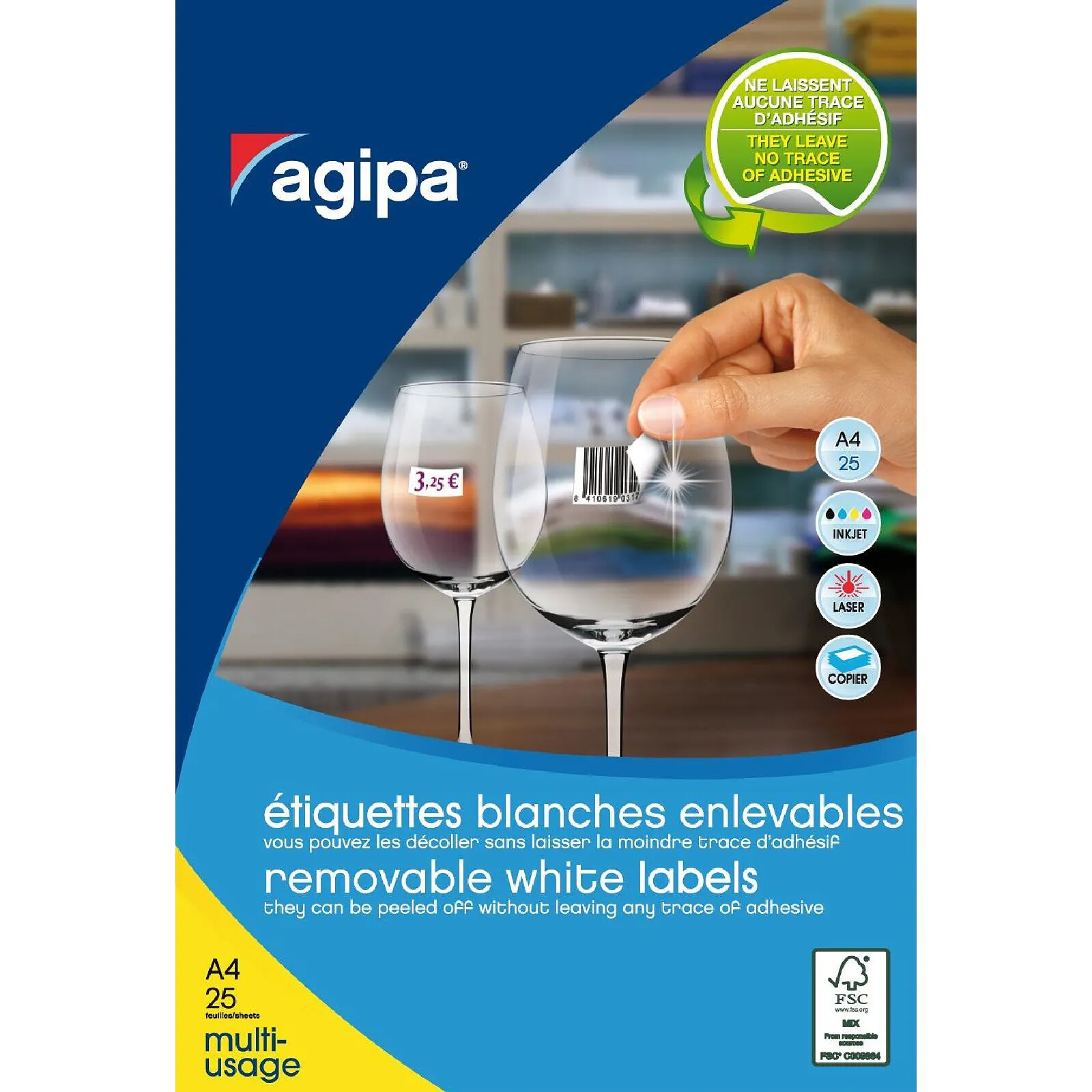 AGIPA Etui 5750 étiquettes 18x12 mm (230 x 25F A4) Multi-usage ...