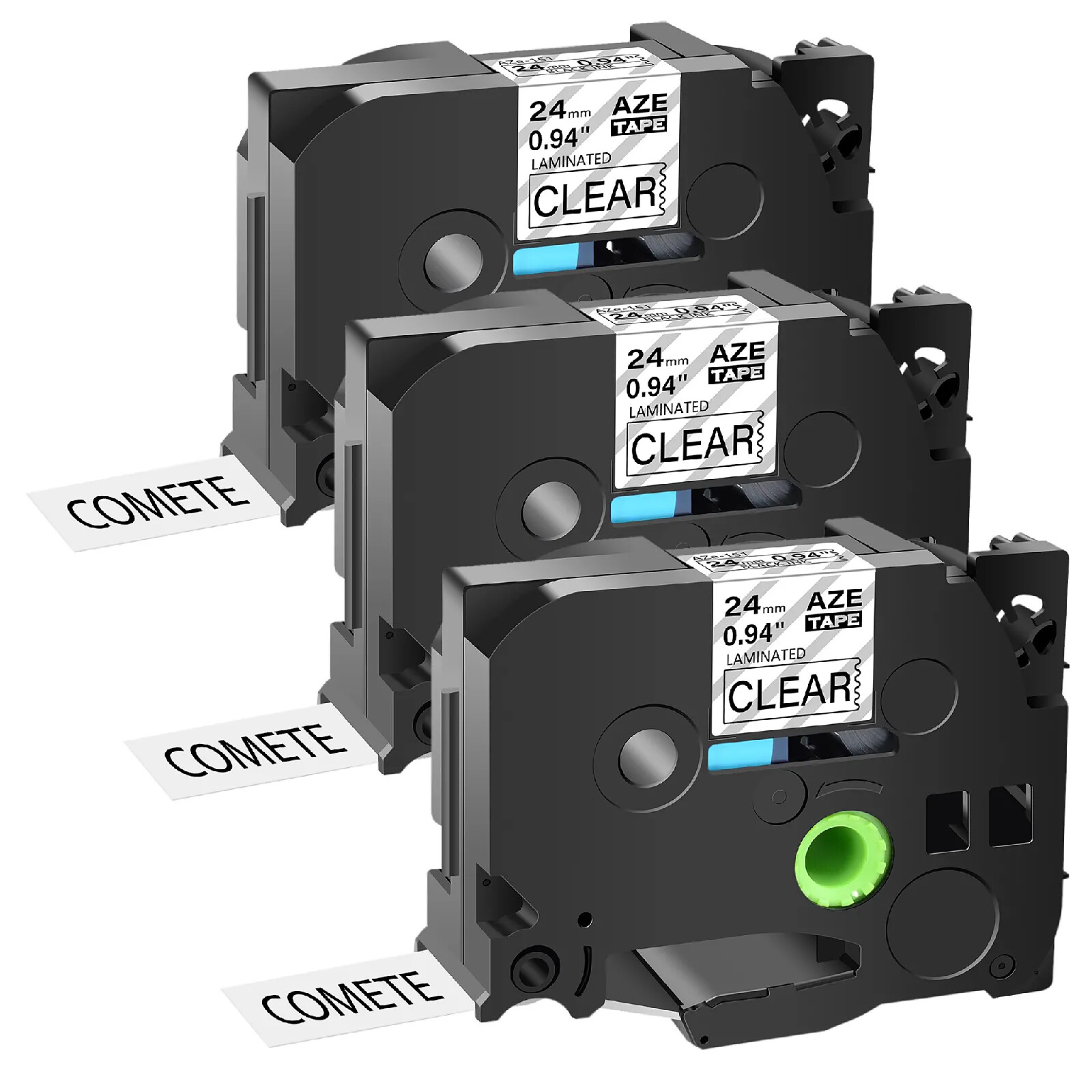 COMETE - TZe 151 - 3 Rubans compatible Brother TZe 151 Noir sur ...