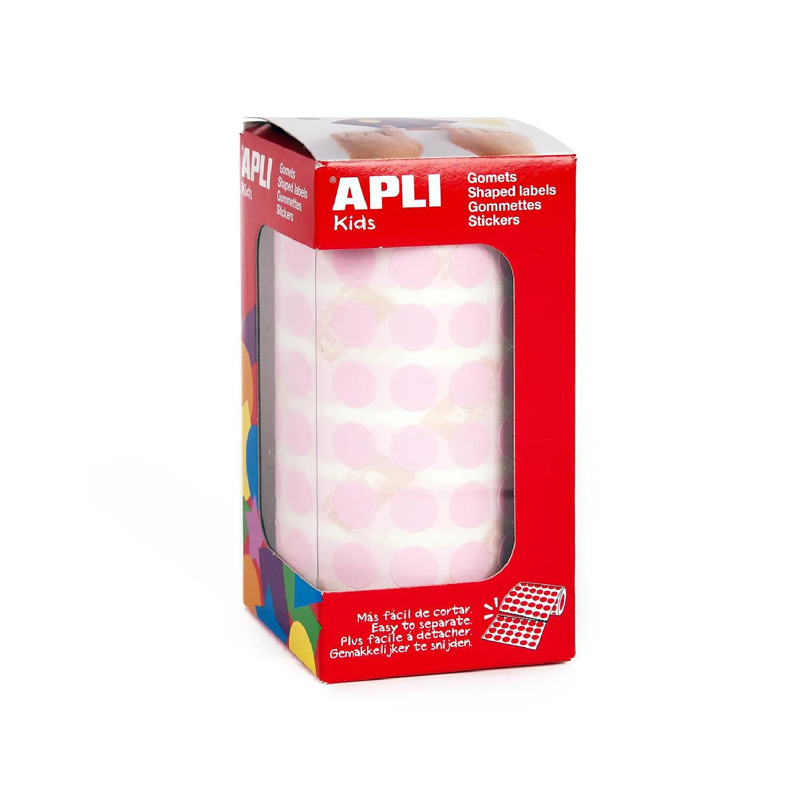 APLI Rouleau de 5192 Gommettes Rondes 10,5 mm Rose - Etiquette - LDLC
