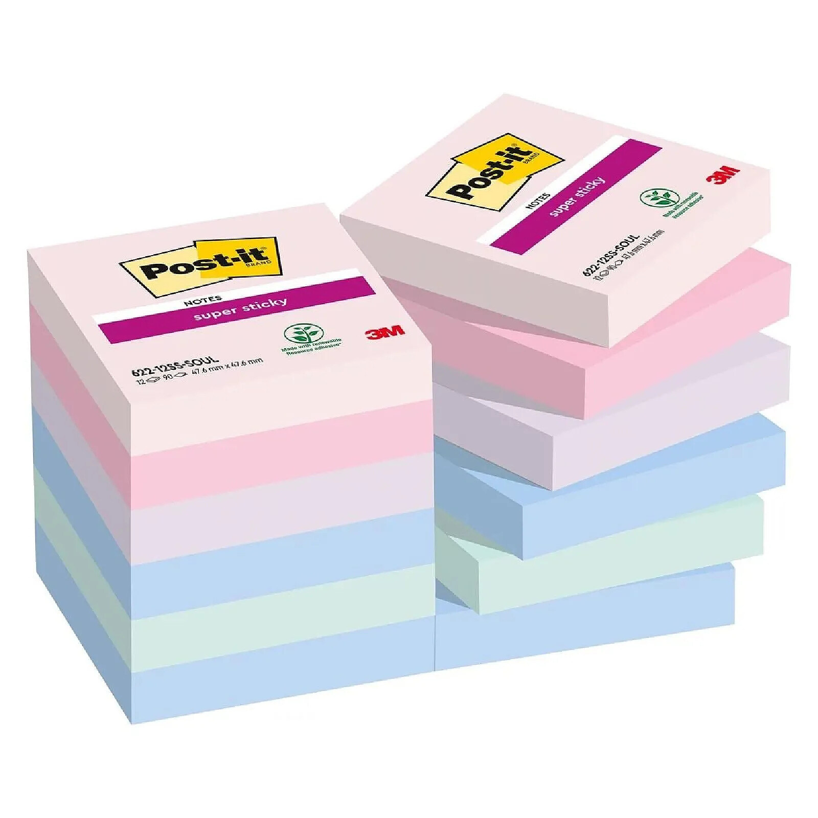 POST-IT Bloc-note adhésif Super Sticky Notes, 47,6 x 47,6 mm - Bloc ...