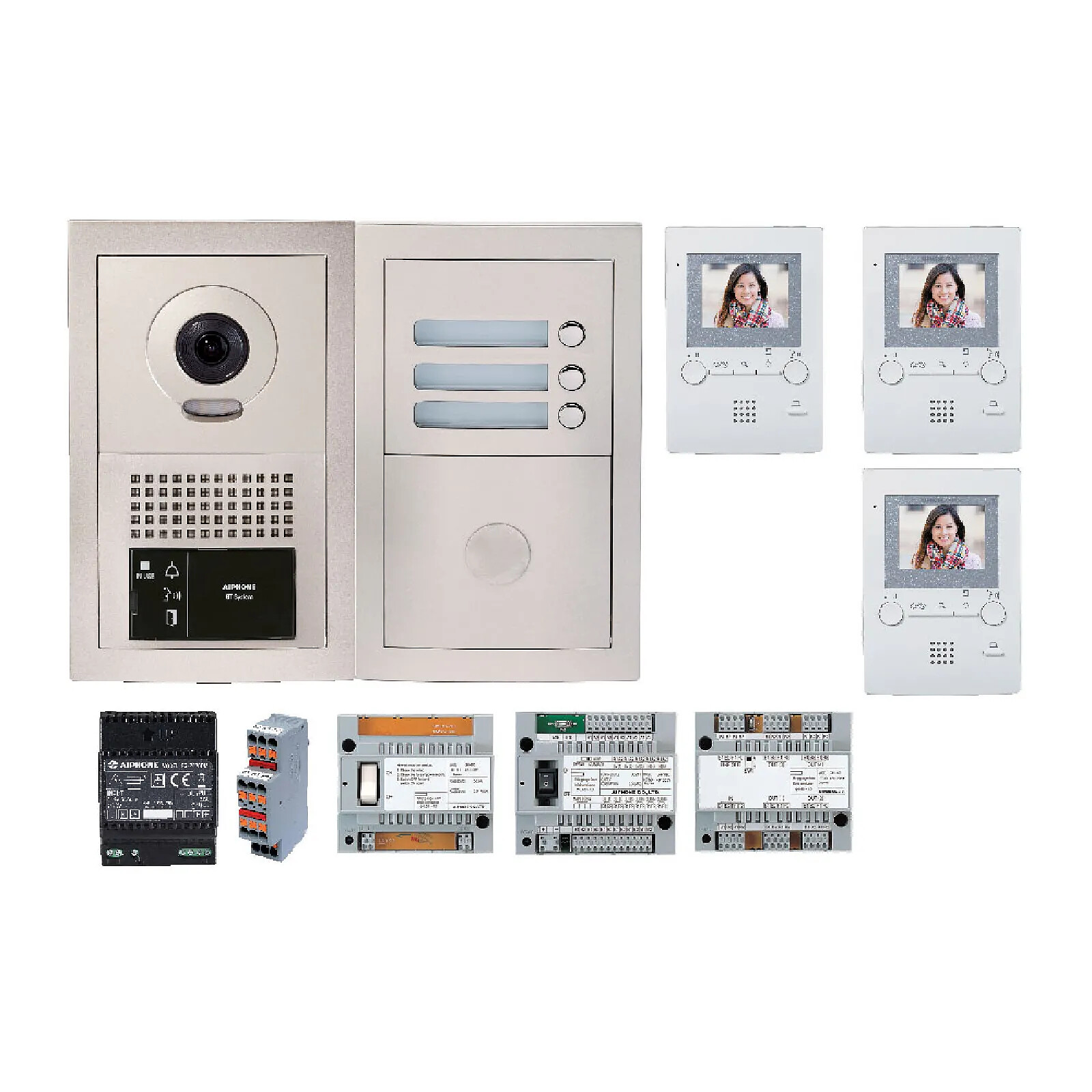 AIPHONE - Pack vidéo 3 BP avec 3 moniteurs programmés - AIP/GTBV3E ...