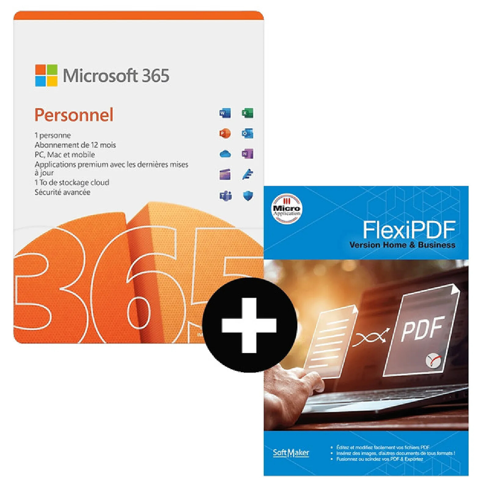 Pack Microsoft 365 Personnel + FlexiPDF Home & Business - Licence 1 an - 1 utilisateur - A ...
