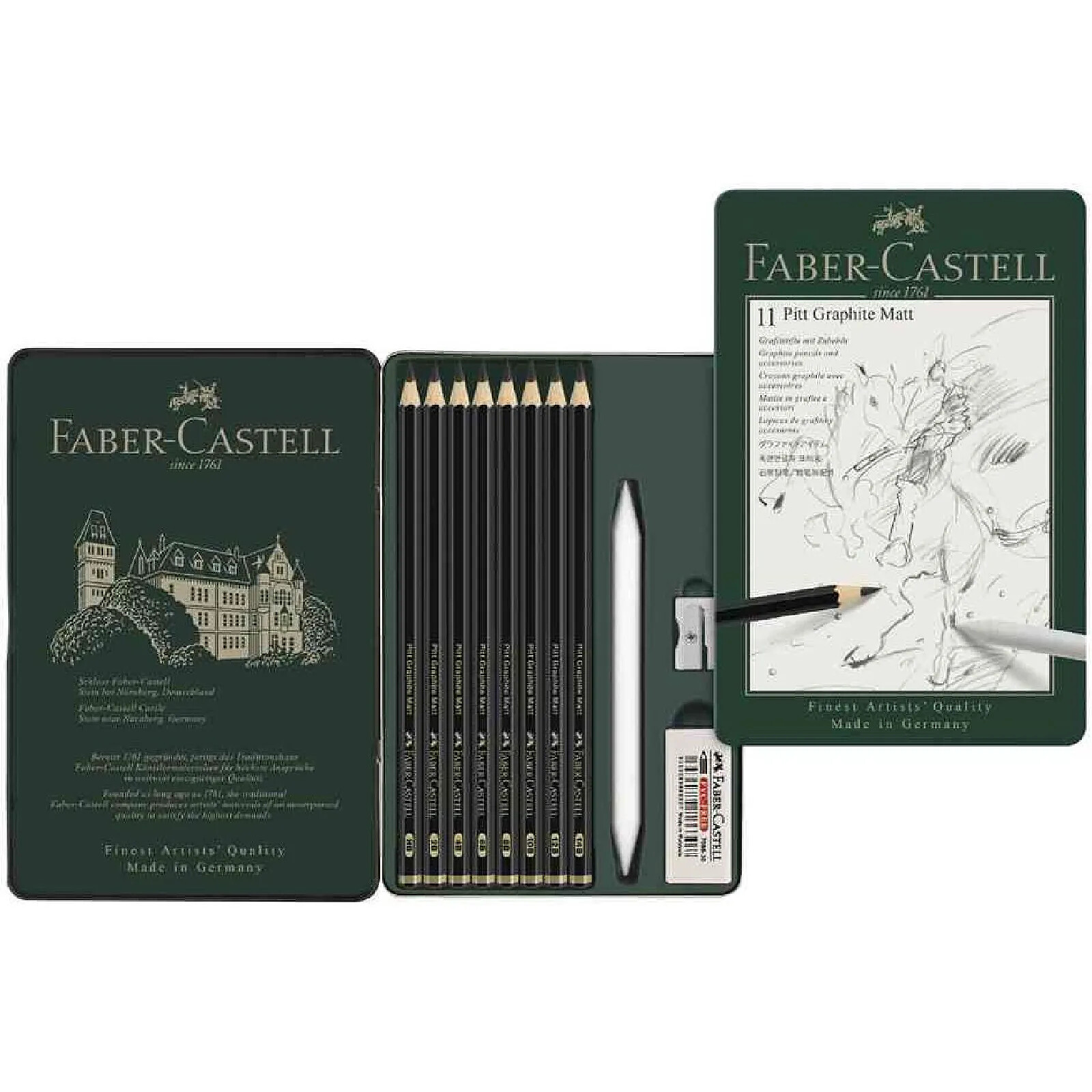 FABER-CASTELL Kit PITT GRAPHITE Matt, étui de 11 pièces - Crayon ...
