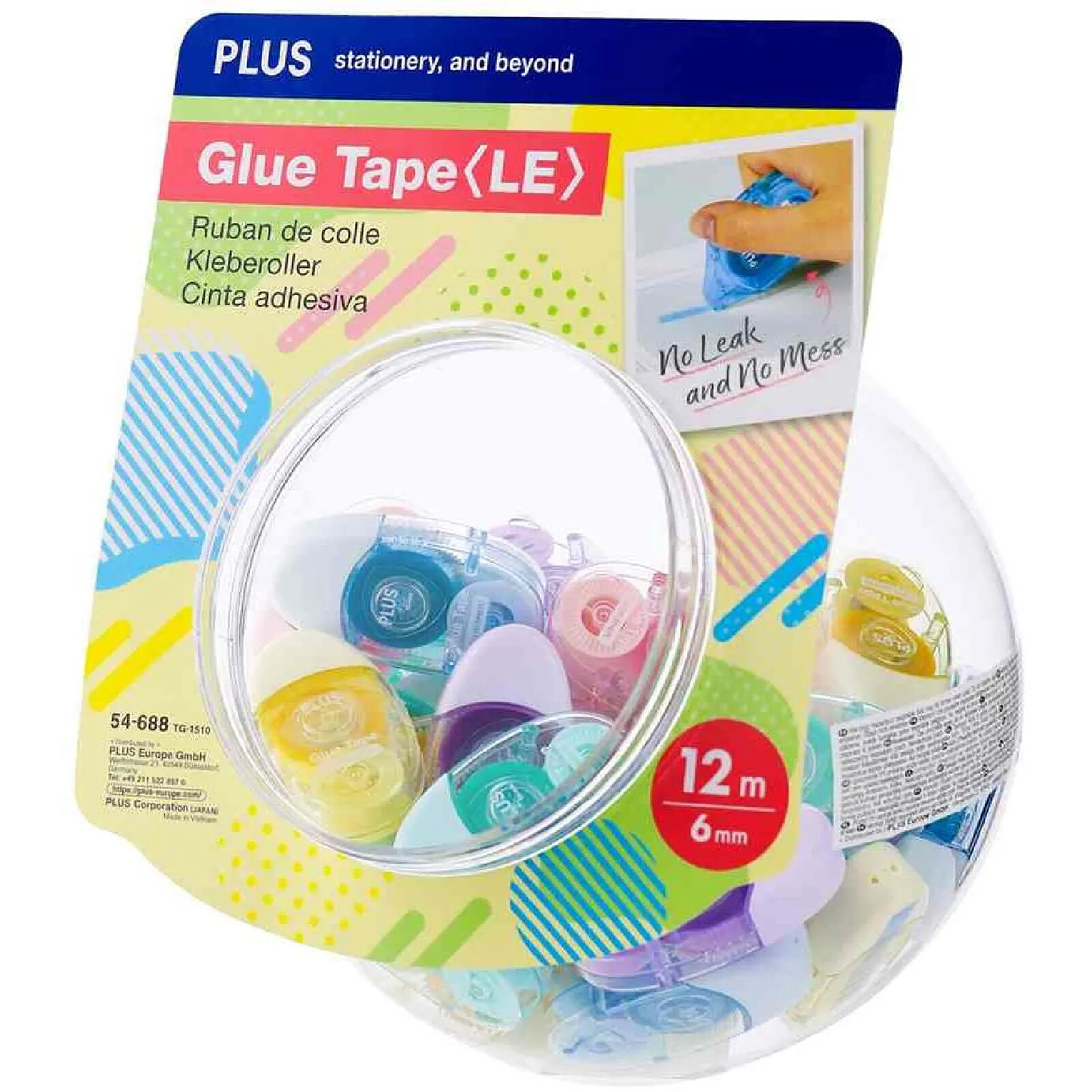 PLUS JAPAN Mini-roller de colle 'LE', 6mm x 12m, dans bocal - Ruban ...