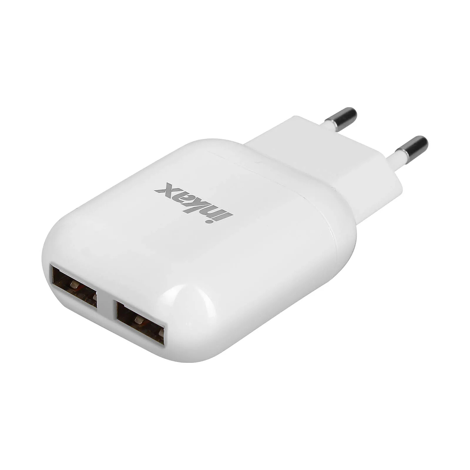 Inkax Chargeur secteur 2x ports USB 2.1A + 1.0A Recharge Rapide Blanc ...