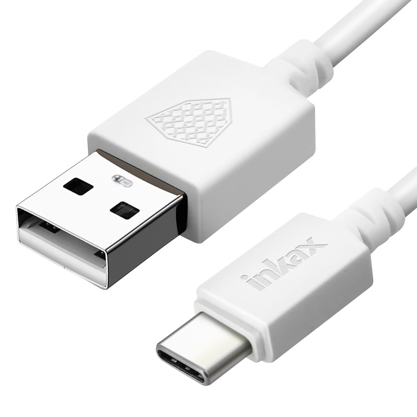 Inkax Câble USB Type C Charge et Synchronisation Connecteur Réversible 3m Blanc - Câble ...