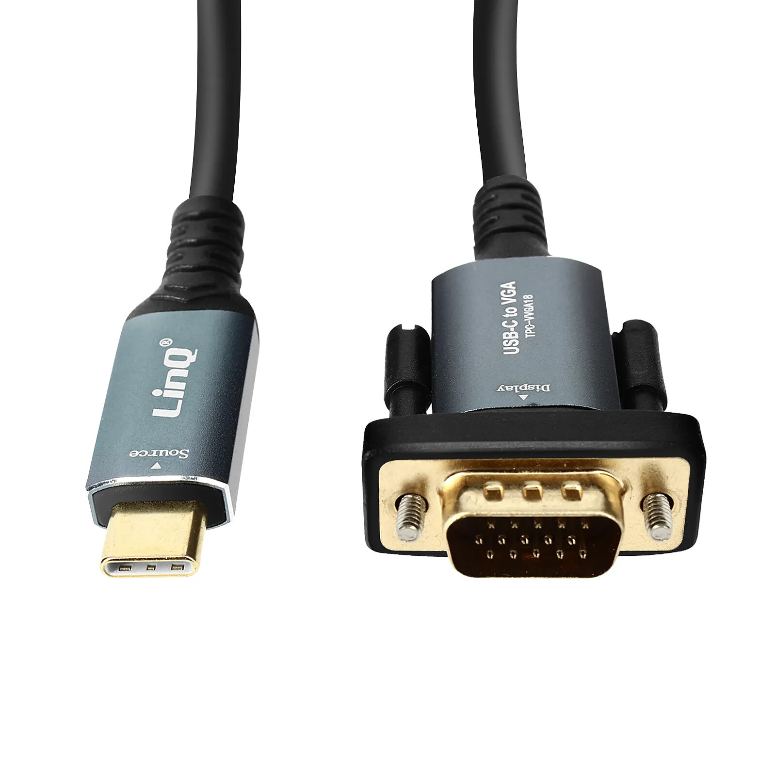 LinQ Câble USB-C vers VGA Full HD 1080p Plug and Play Longueur 1.8m ...