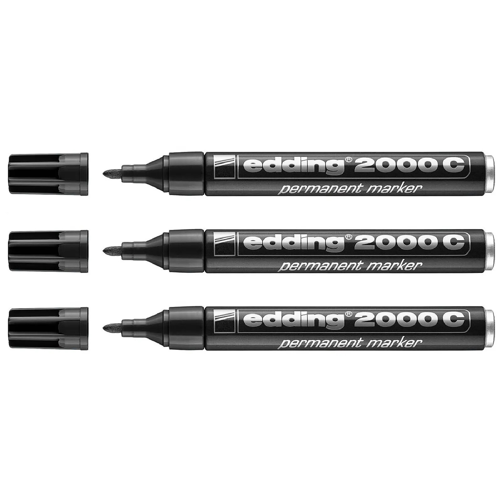 EDDING Marqueur Permanent 2000 C Multi Surface Corps Alu Noir Pointe ...