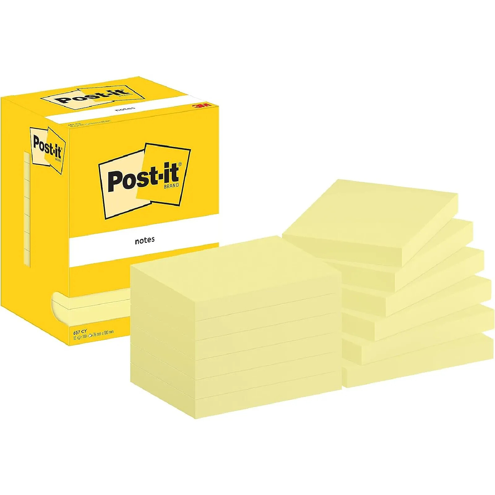 POST-IT Bloc-note adhésif, 102 x 76 mm, jaune - Bloc repositionnable - LDLC