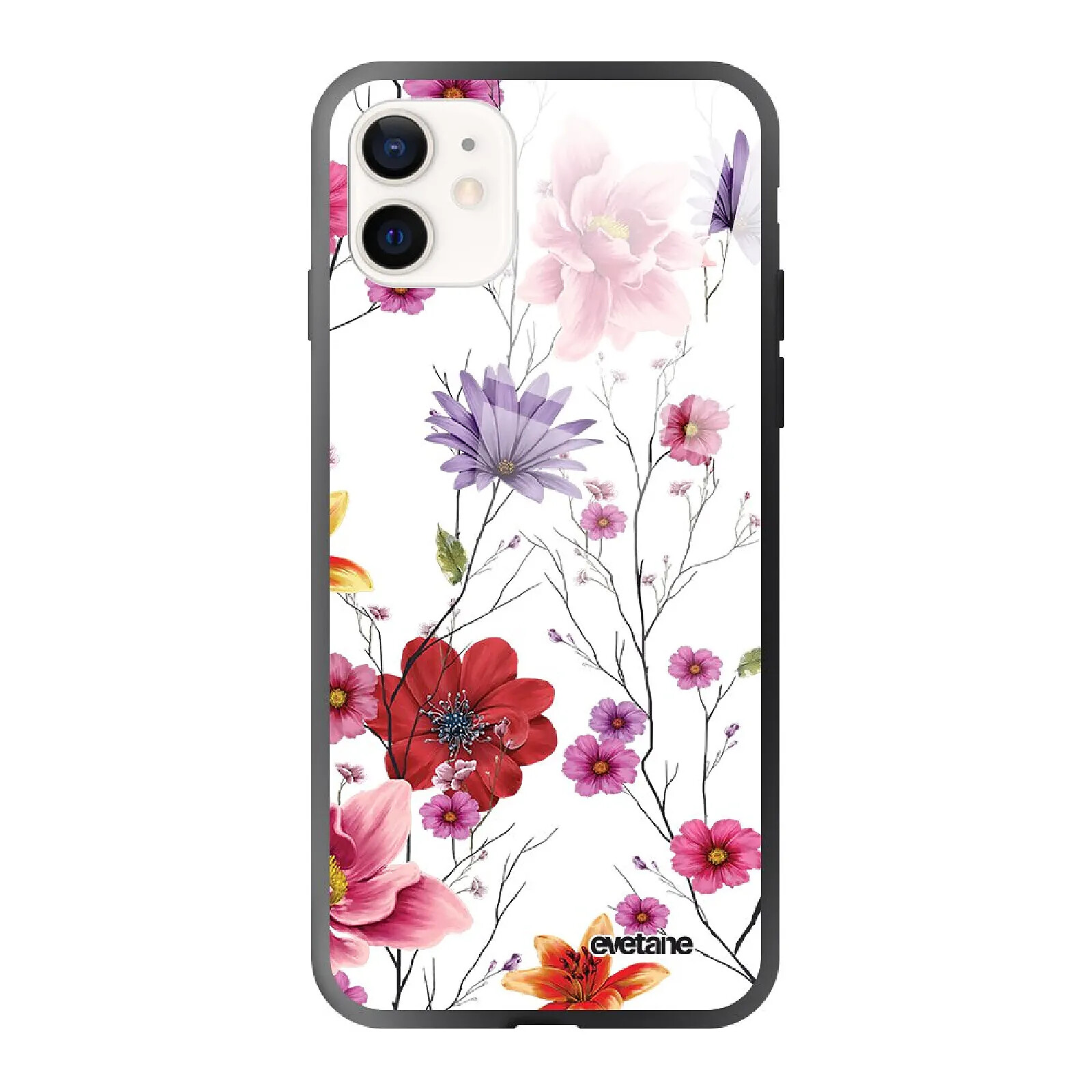 Evetane Coque iPhone 12 Mini Coque Soft Touch Glossy Fleurs ...