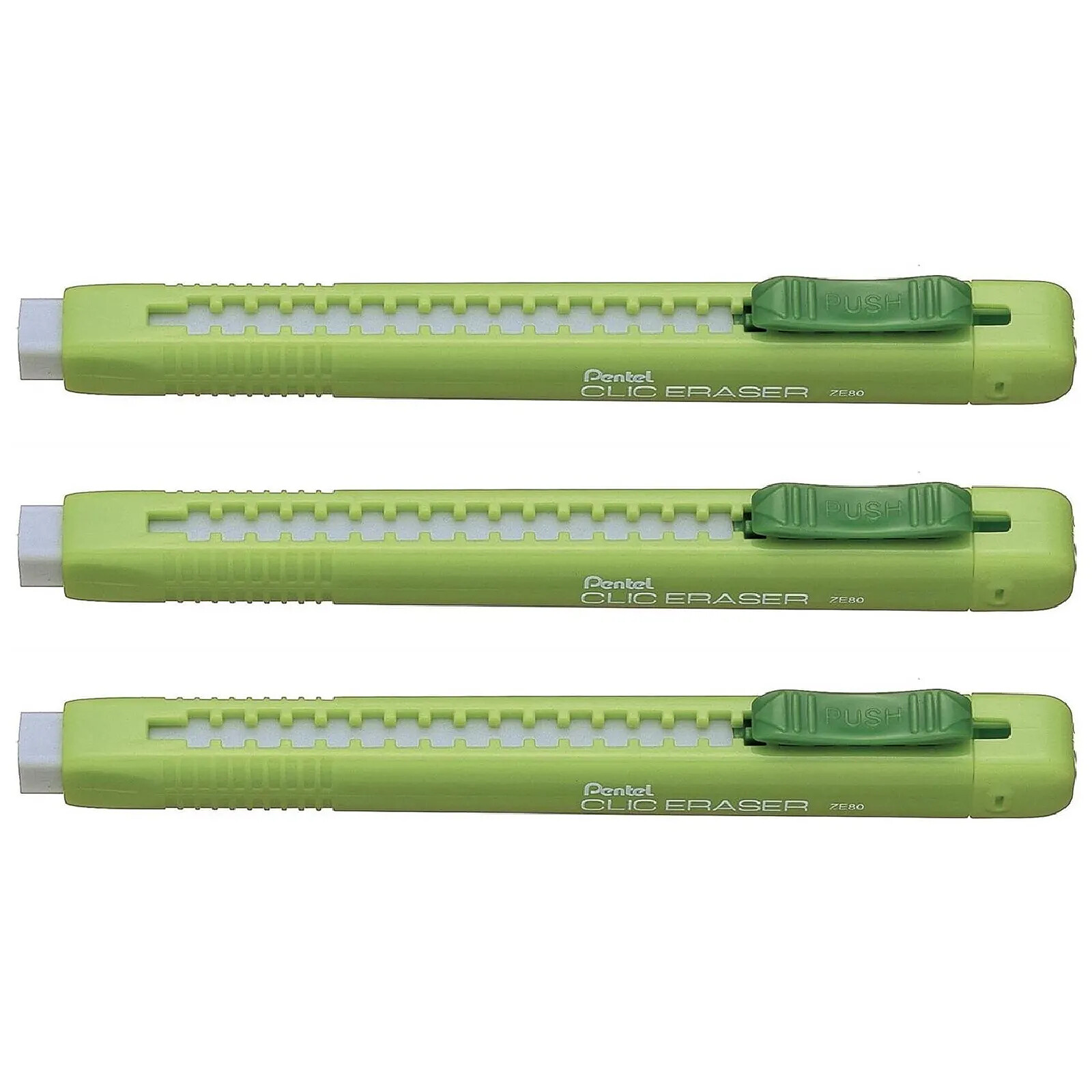 PENTEL Stylo gomme CLIC ERASER, Corps Vert Clair x 3 - Gomme - LDLC