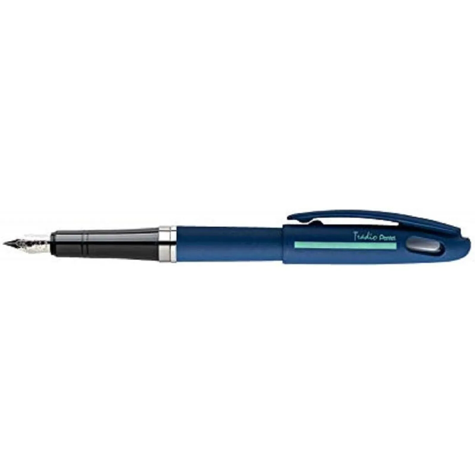 PENTEL Stylo plume Tradio, corps sport chic Bleu foncé/bande menthe ...
