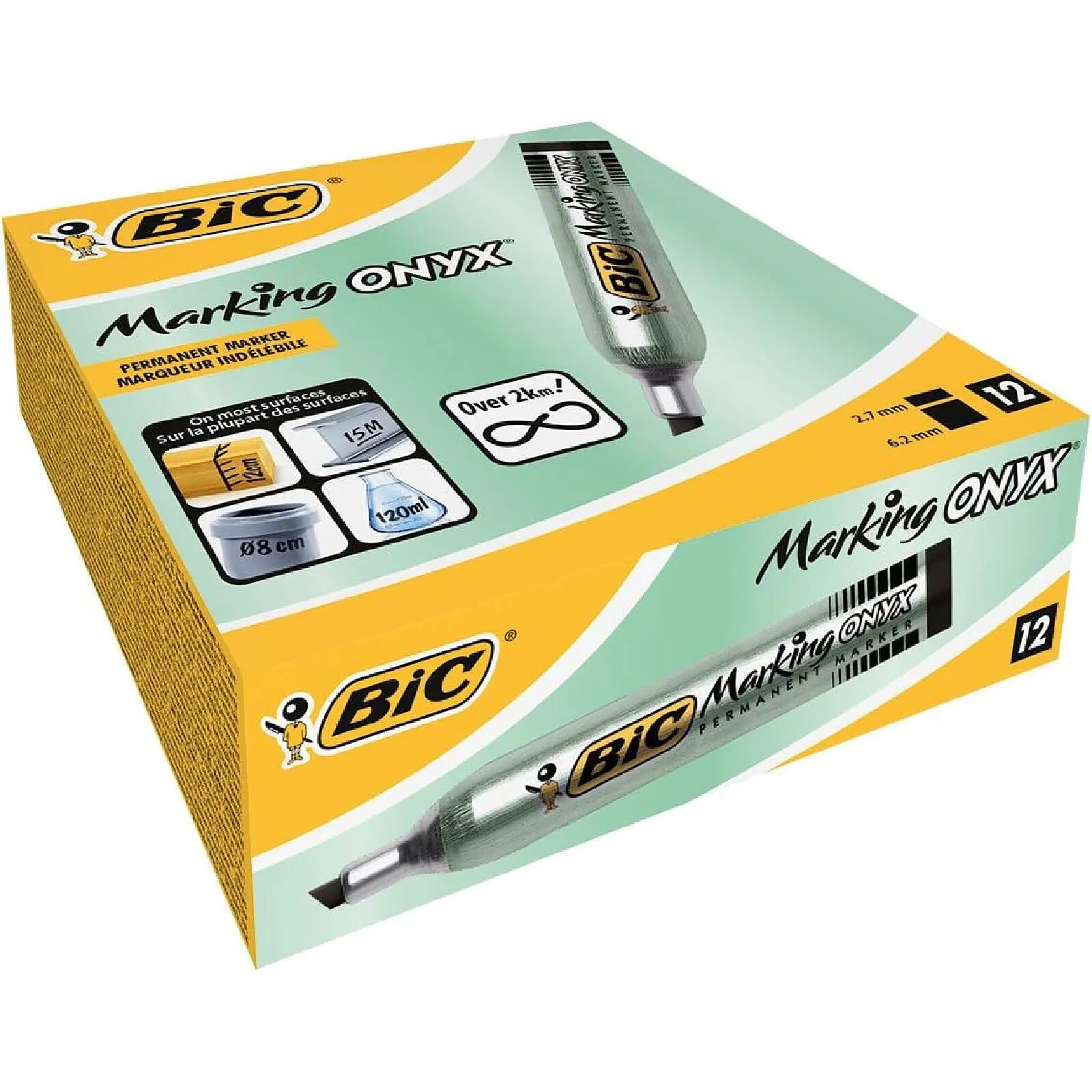 BIC Marqueur Permanent MARKING ONYX 1591 MAXI Pointe Biseau 2,7 à 6,2 ...