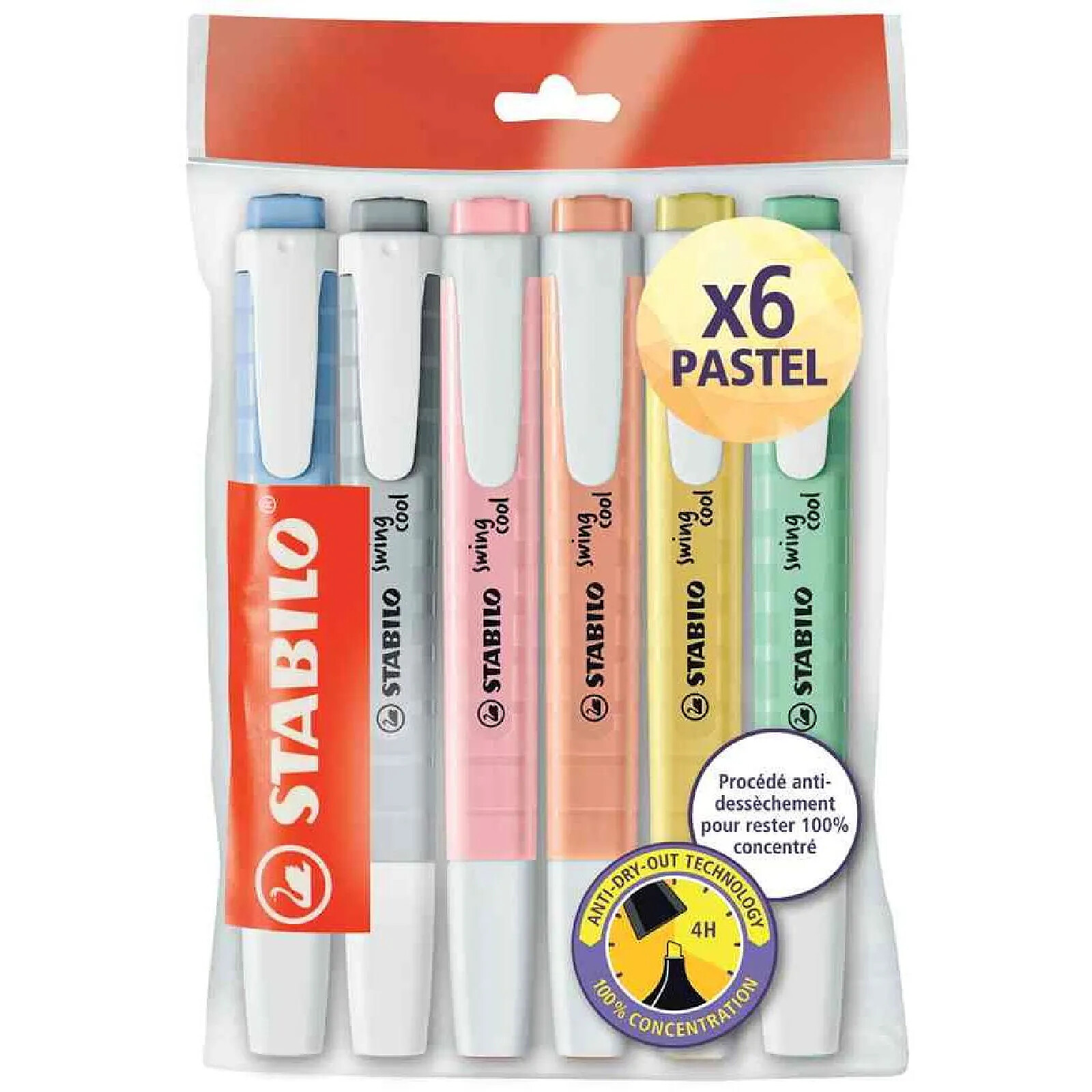 STABILO Surligneur swing cool PASTEL, Ecopack de 6 - Surligneur - LDLC