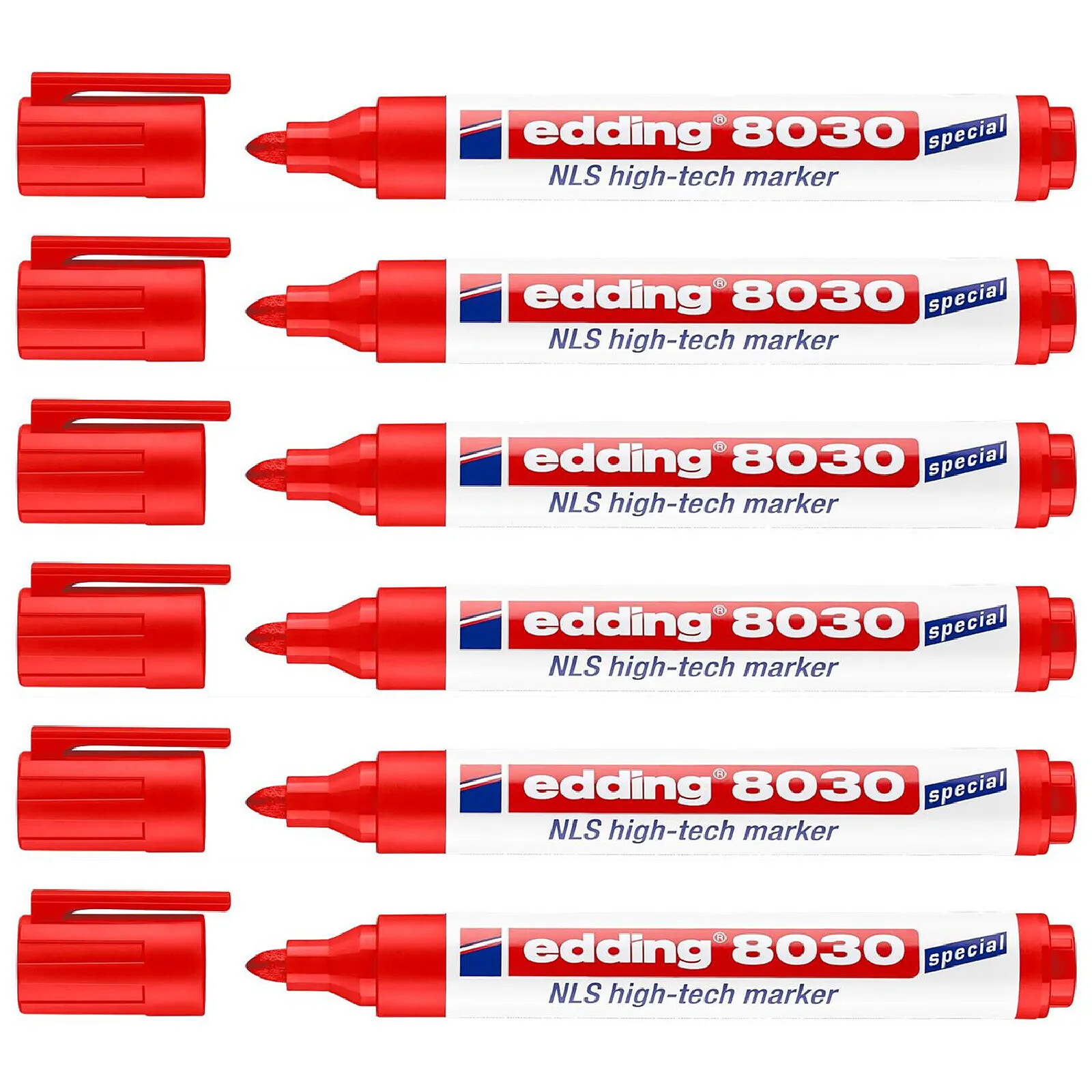 EDDING Marqueur NLS High-tech 8030 Inoxydable Rouge Pointe Ronde 1,5-3 ...