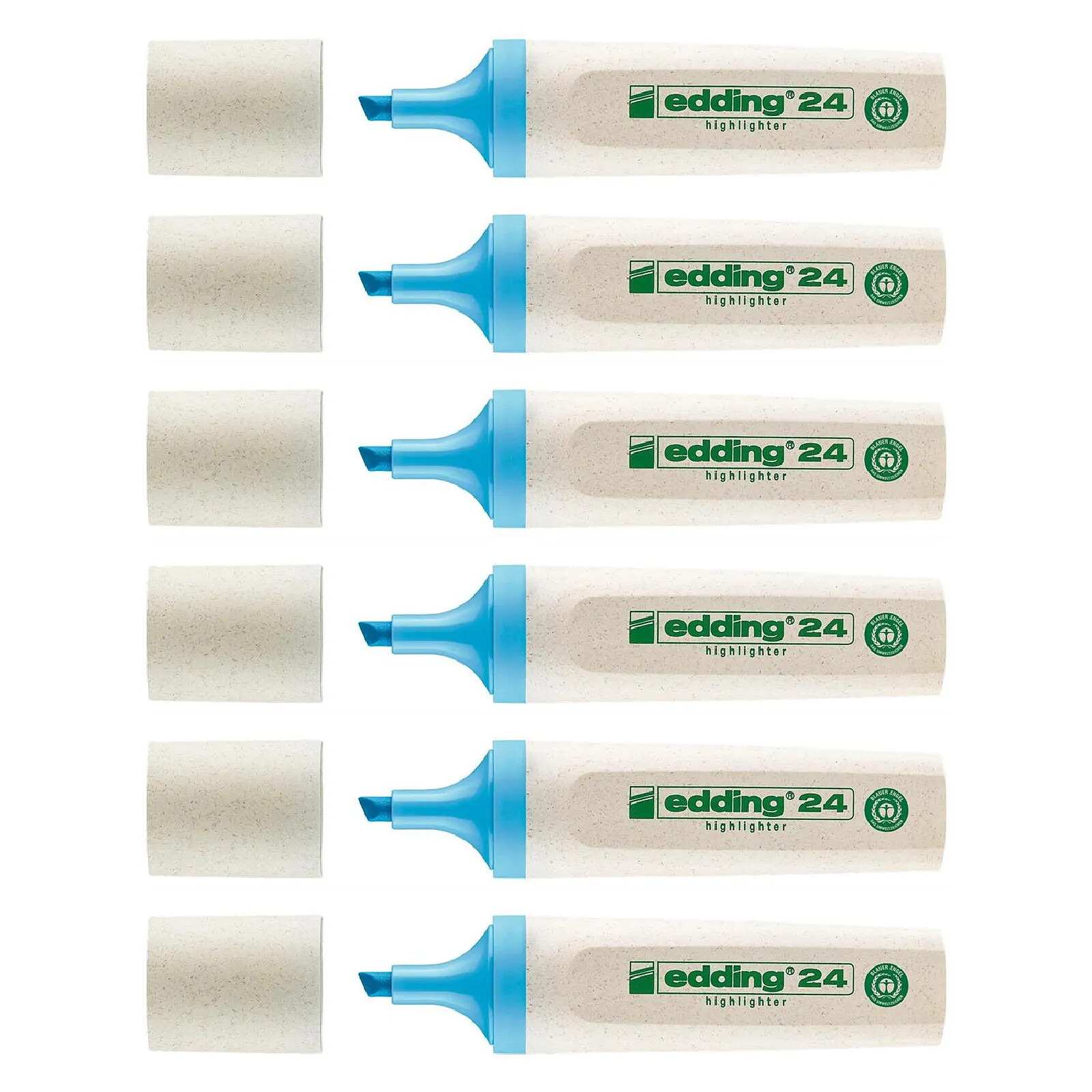 EDDING Surligneur Ecoline 24 Bleu clair Pointe Biseautée 2-5 mm x 6 ...