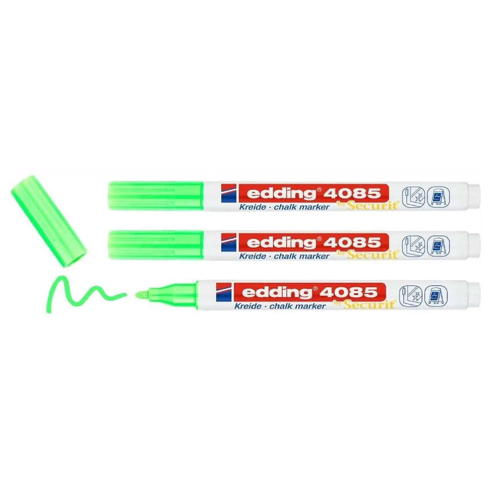 EDDING Marqueur craie liquide 4085 vert fluOrescent 1-2 mm x 3 ...