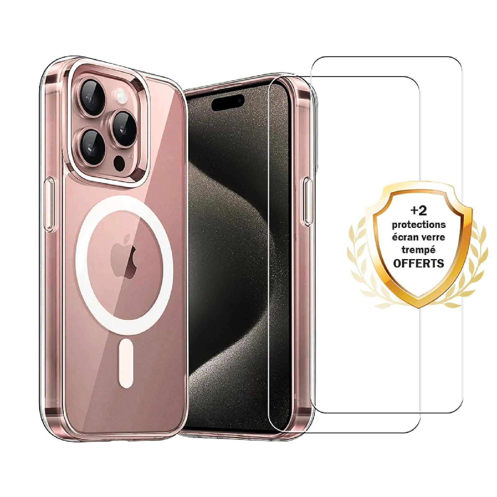 Evetane Coque iPhone 16 Pro transparente Motif Compatible Magsafe + 2 ...