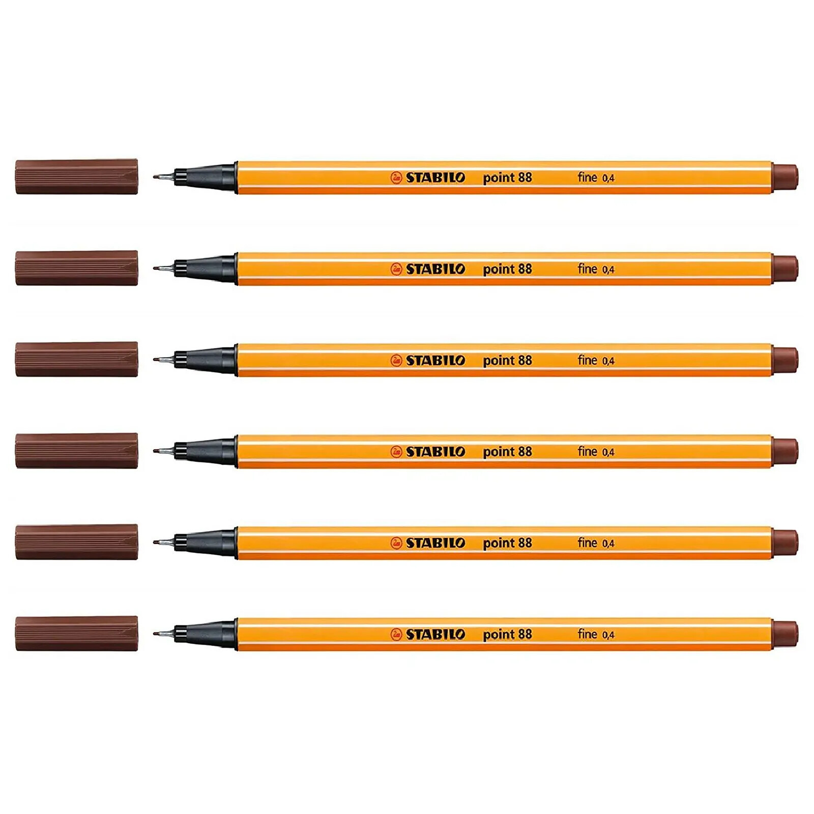 STABILO Stylo-Feutre POINT 88 Pointe Fine 0,4 mm Brun x 6 - Stylo ...