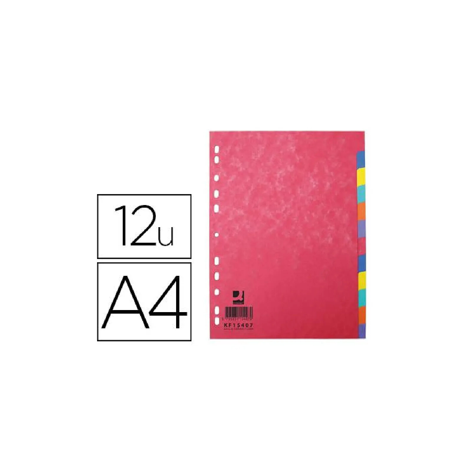Q-CONNECT Intercalaire en carte lustrée 225g 12 positions a4 210x297mm ...