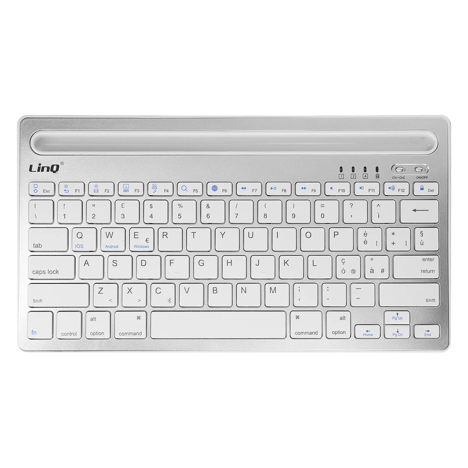 LinQ Clavier sans fil QWERTY Blanc , Compatible iOS / Android / Windows ...