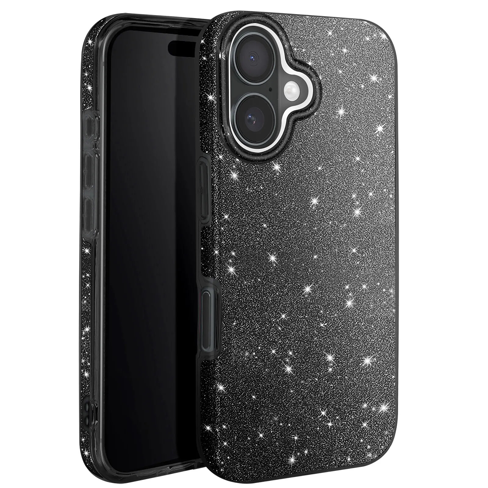 Avizar Coque à Paillettes pour iPhone 16 Antichoc Scintillant Noir ...